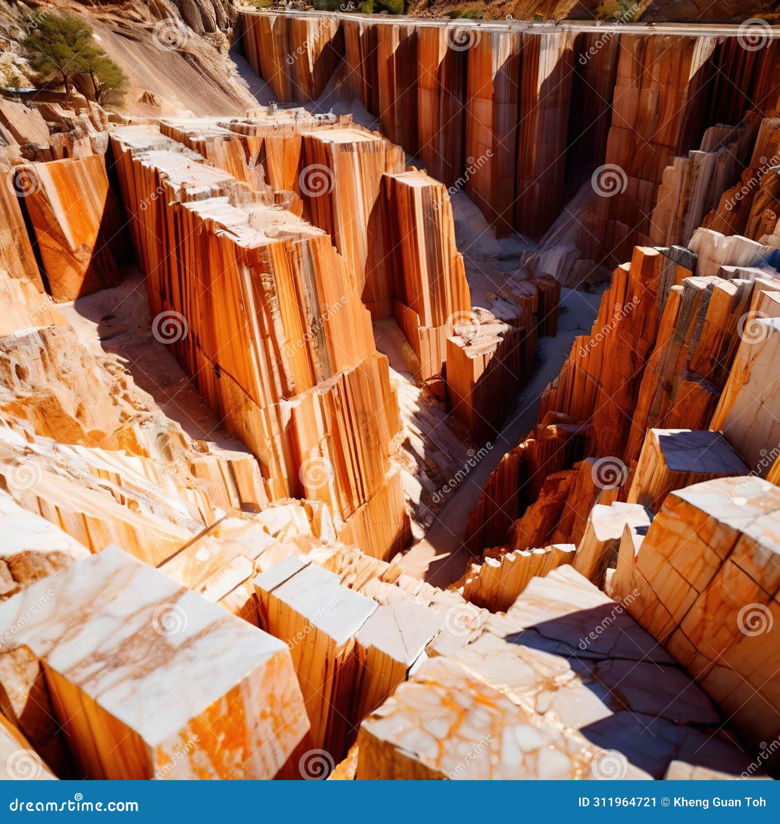 Open Air Quarry Mine with Cut Rocks for Mining and Construction Stock ...