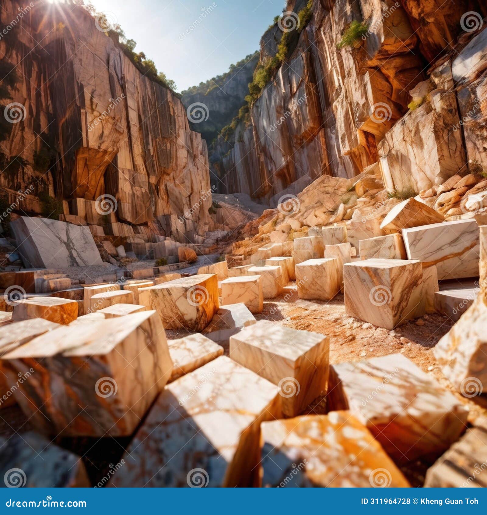 Open Air Quarry Mine with Cut Rocks for Mining and Construction Stock ...