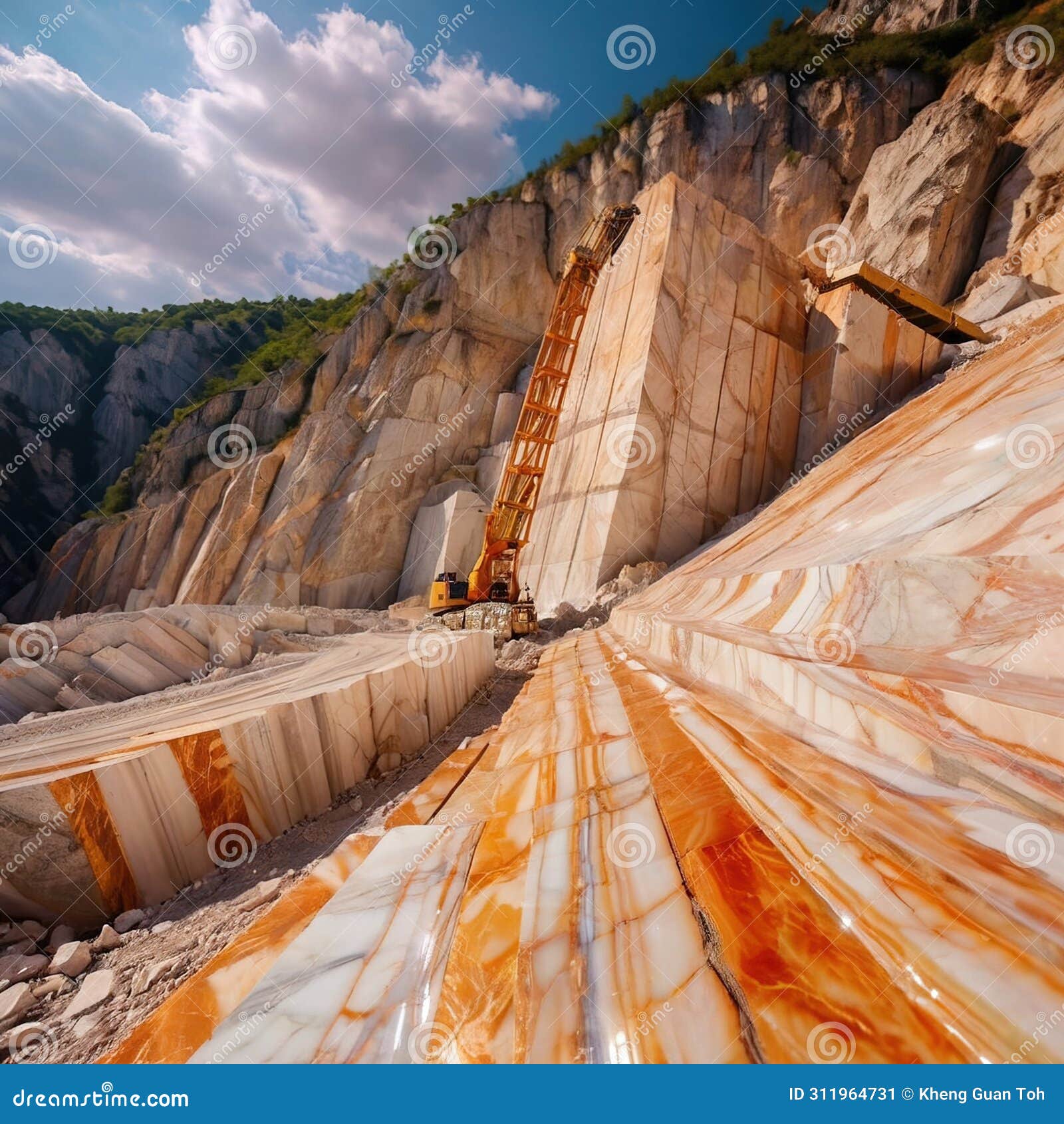 Open Air Quarry Mine with Cut Rocks for Mining and Construction Stock ...