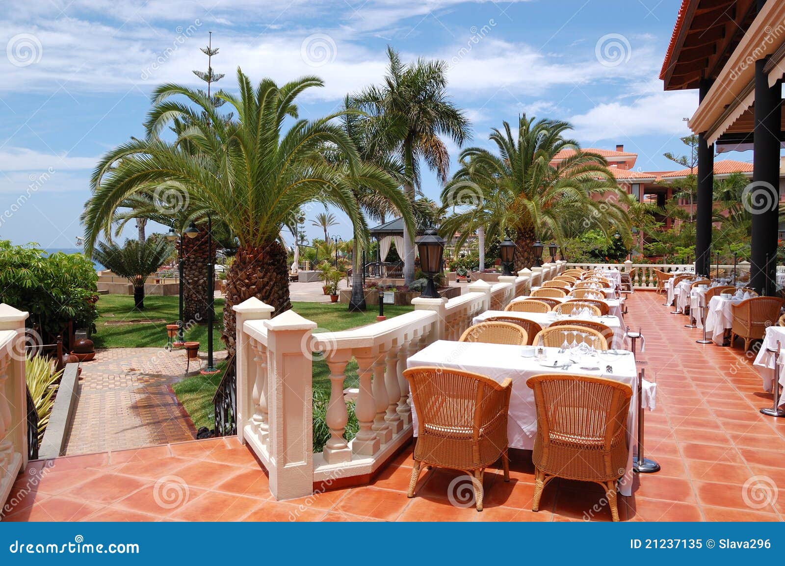 Open-air Restaurant at Luxury Hotel Stock Image - Image of island ...