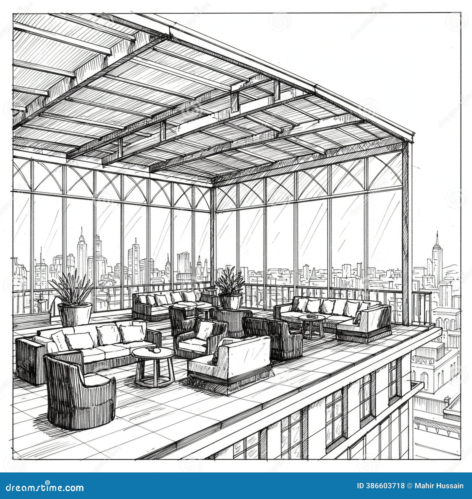 Rooftop Lounge: Create A Set Of Images That Showcase A Chic, Modern ...