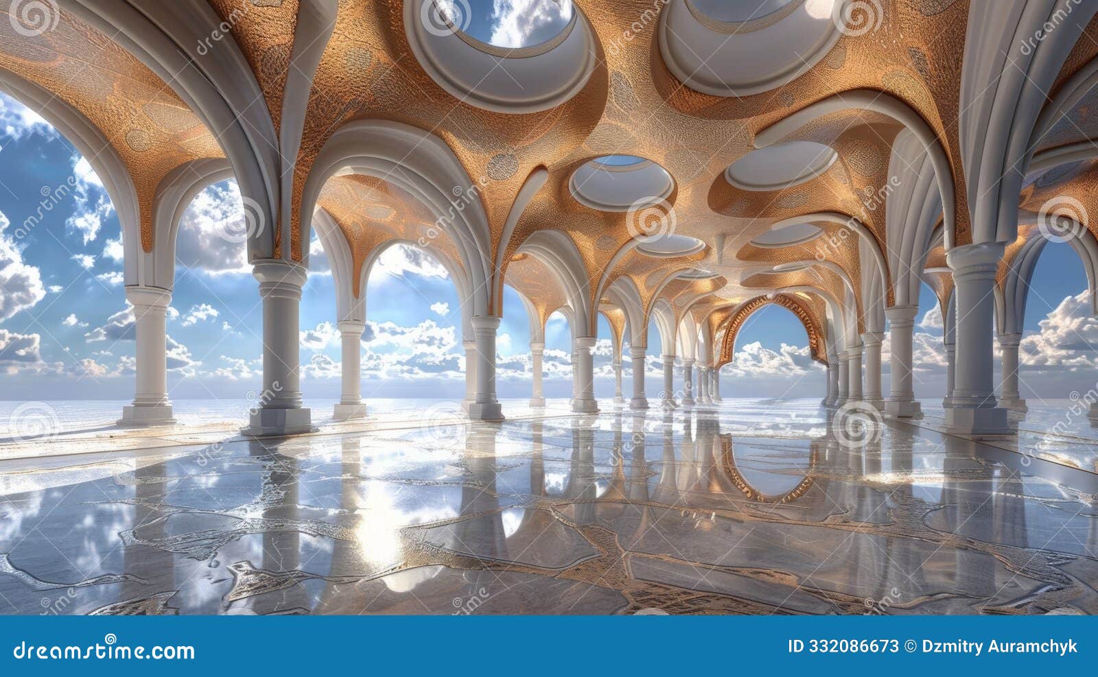 An Open and Airy Area with Multiple Arches Against the Skybackdrop ...