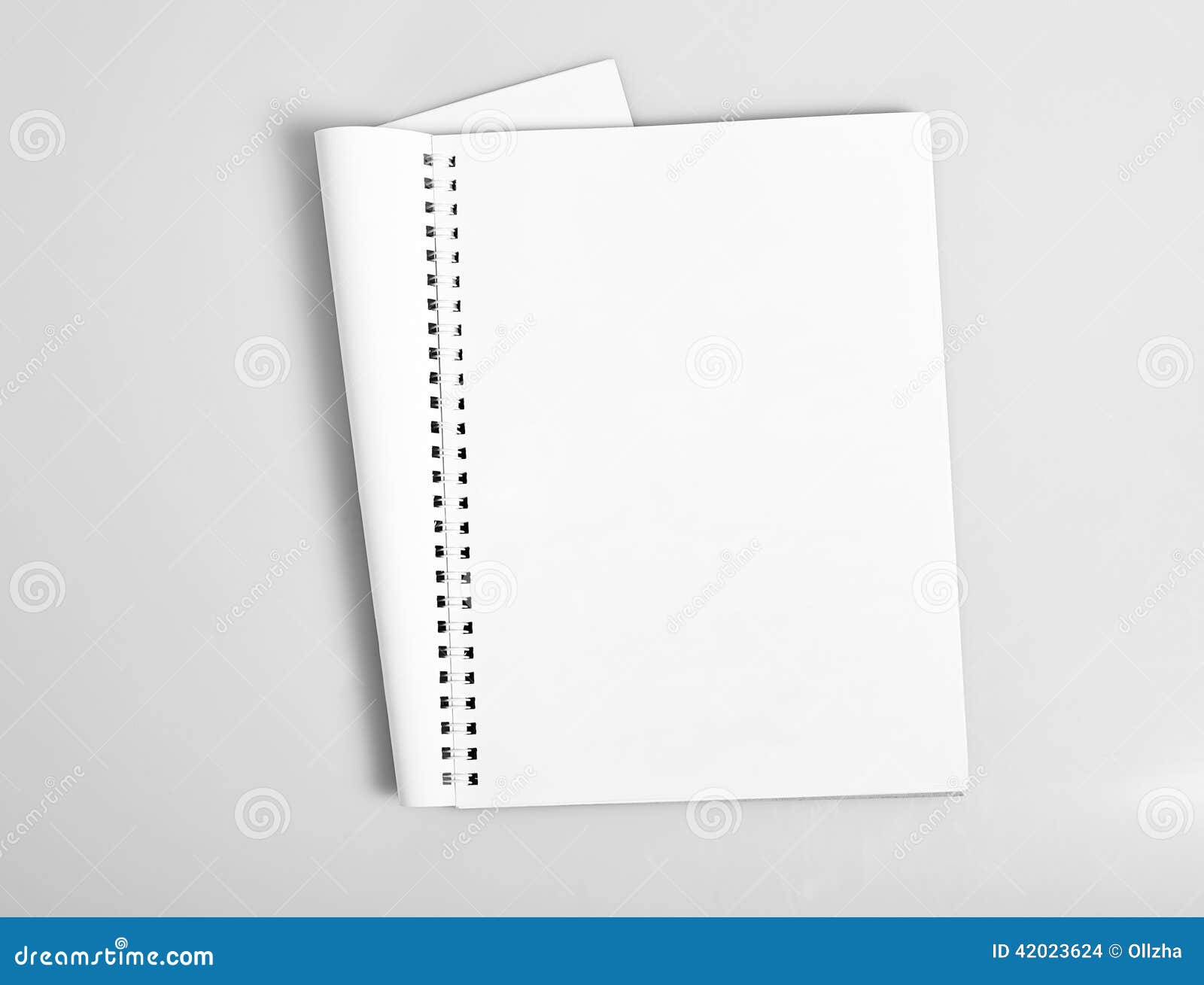Open Album with Blank Pages Stock Photo - Image of template, spiral ...