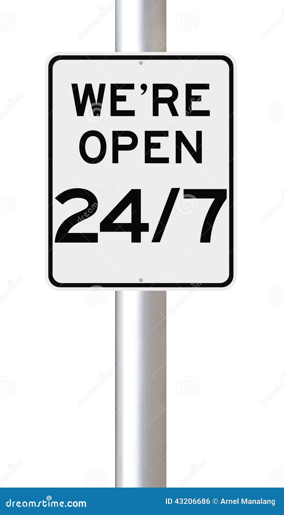 Open All Day Every Day stock photo. Image of four, white - 43206686