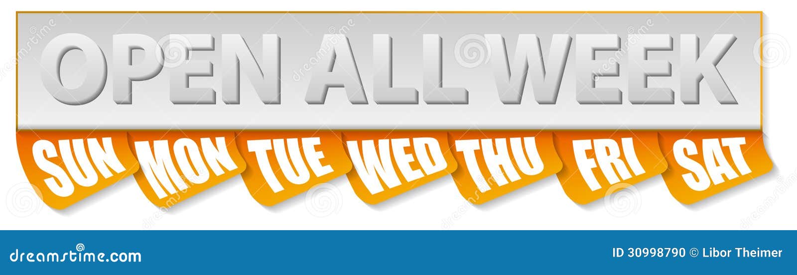 Open All Week Store Opening Days Information Stock Vector ...