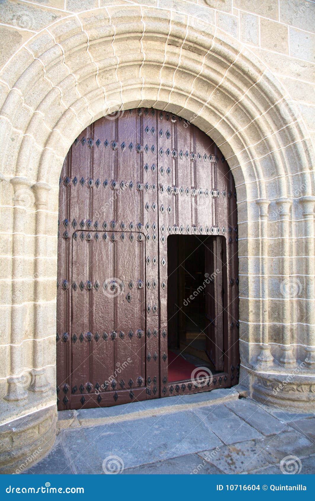 Open Ancient Arch Wood Door Stock Photo - Image of step, rural: 10716604