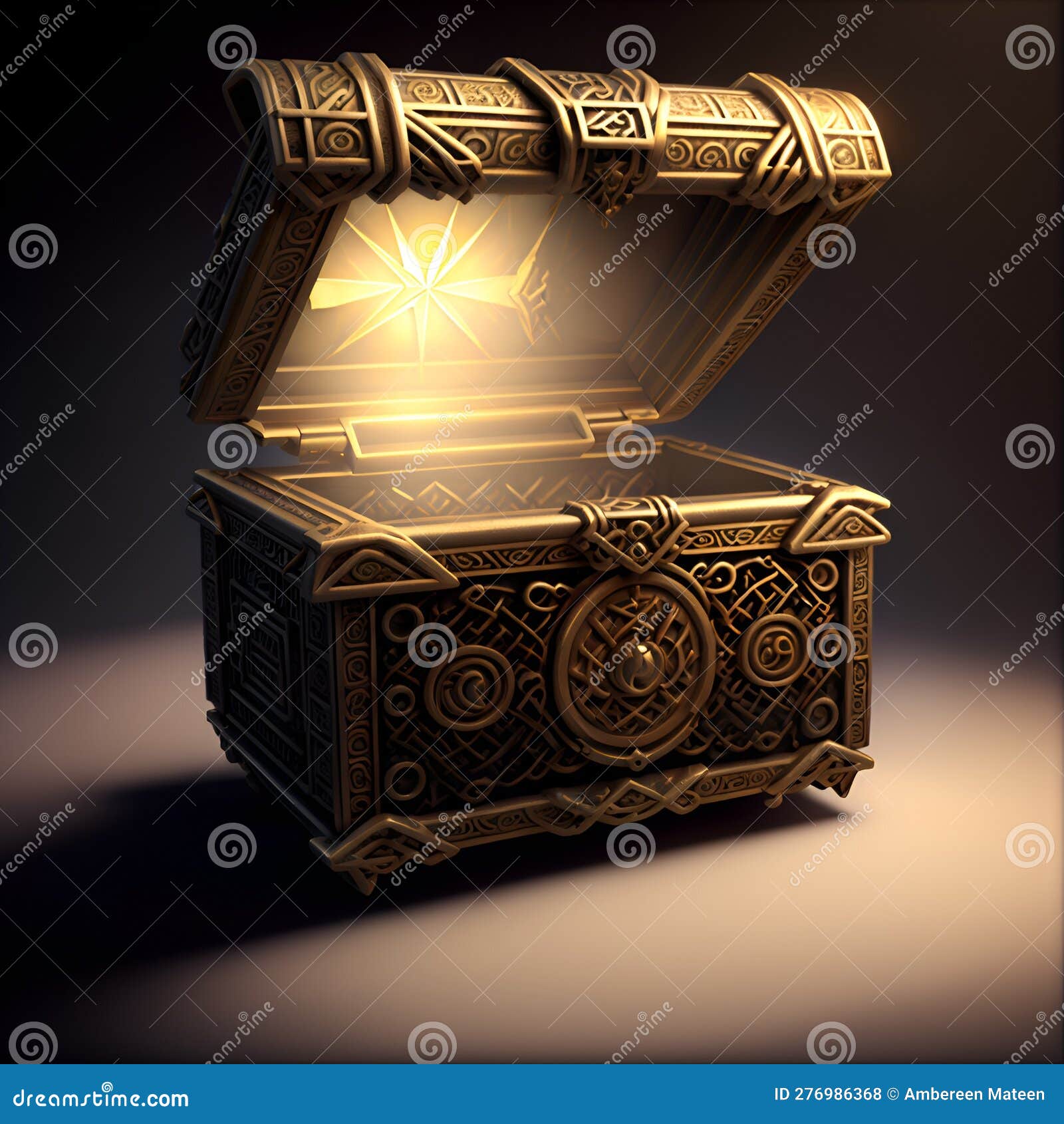 Open Ancient Trunk with Glowing Magic Lights - Treasure Chest Stock ...