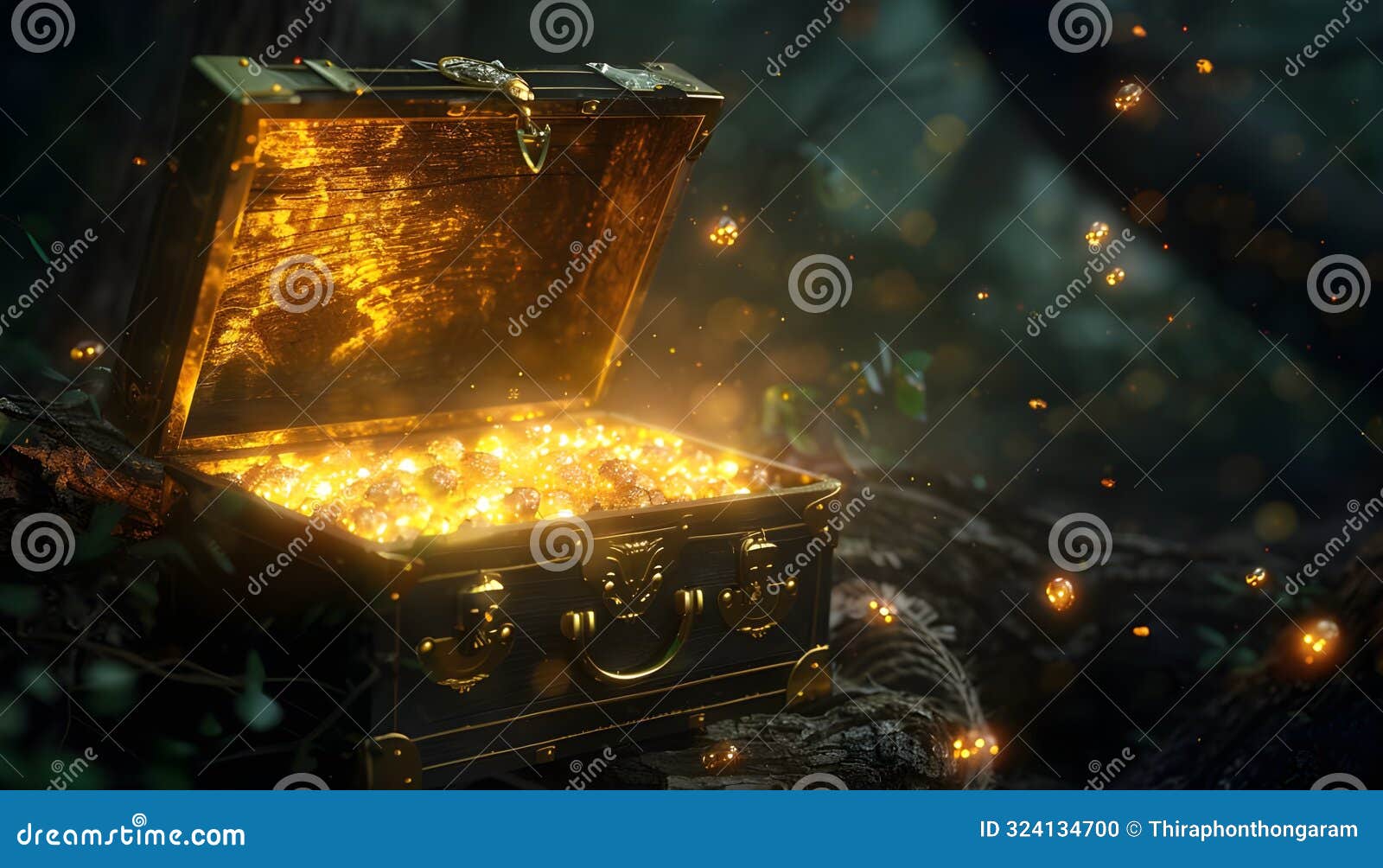 Open Ancient Trunk stock illustration. Illustration of adventure ...