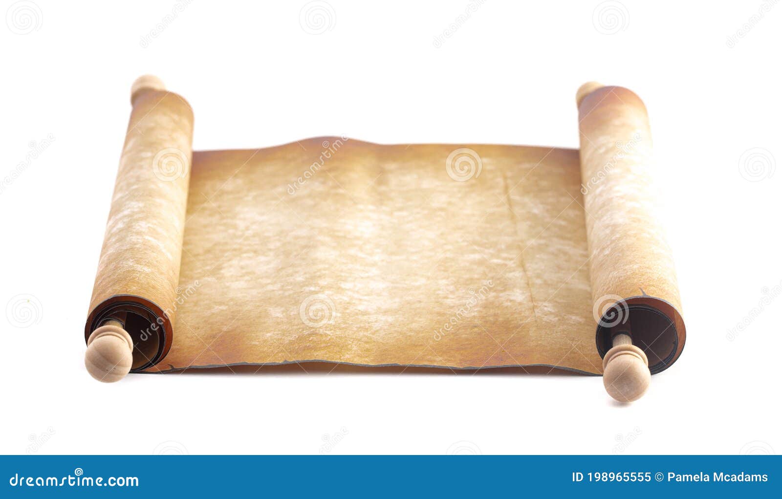 Open Antique Scroll Isolated on a White Background Stock Image - Image ...
