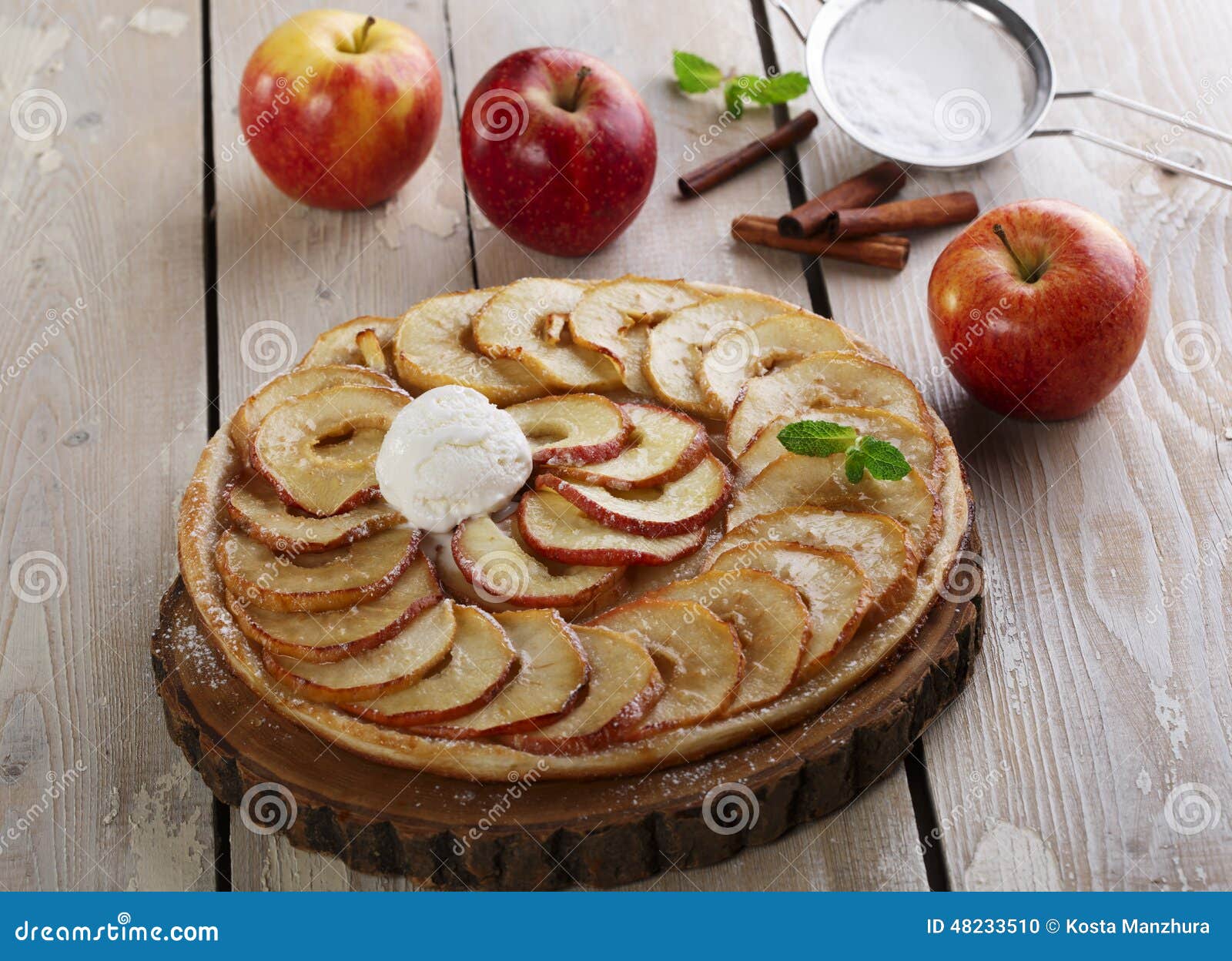 Open apple pie stock photo. Image of open, dessert, fresh - 48233510