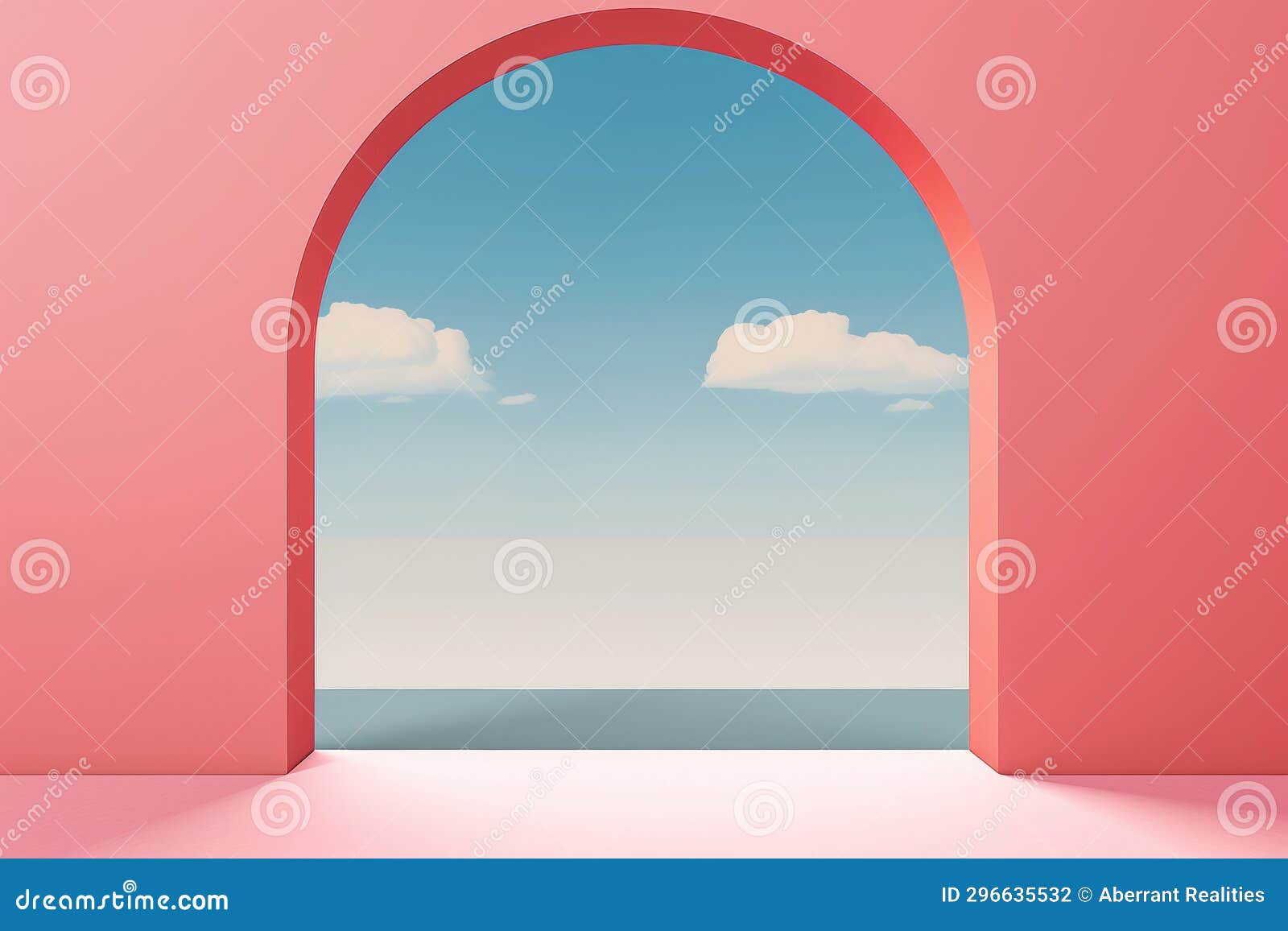 An Open Archway with Clouds in the Sky Stock Illustration ...