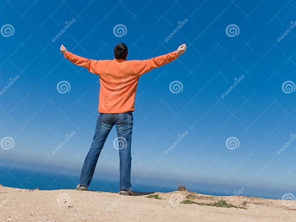 Open arms stock image. Image of back, hands, shirt, blue - 4470789