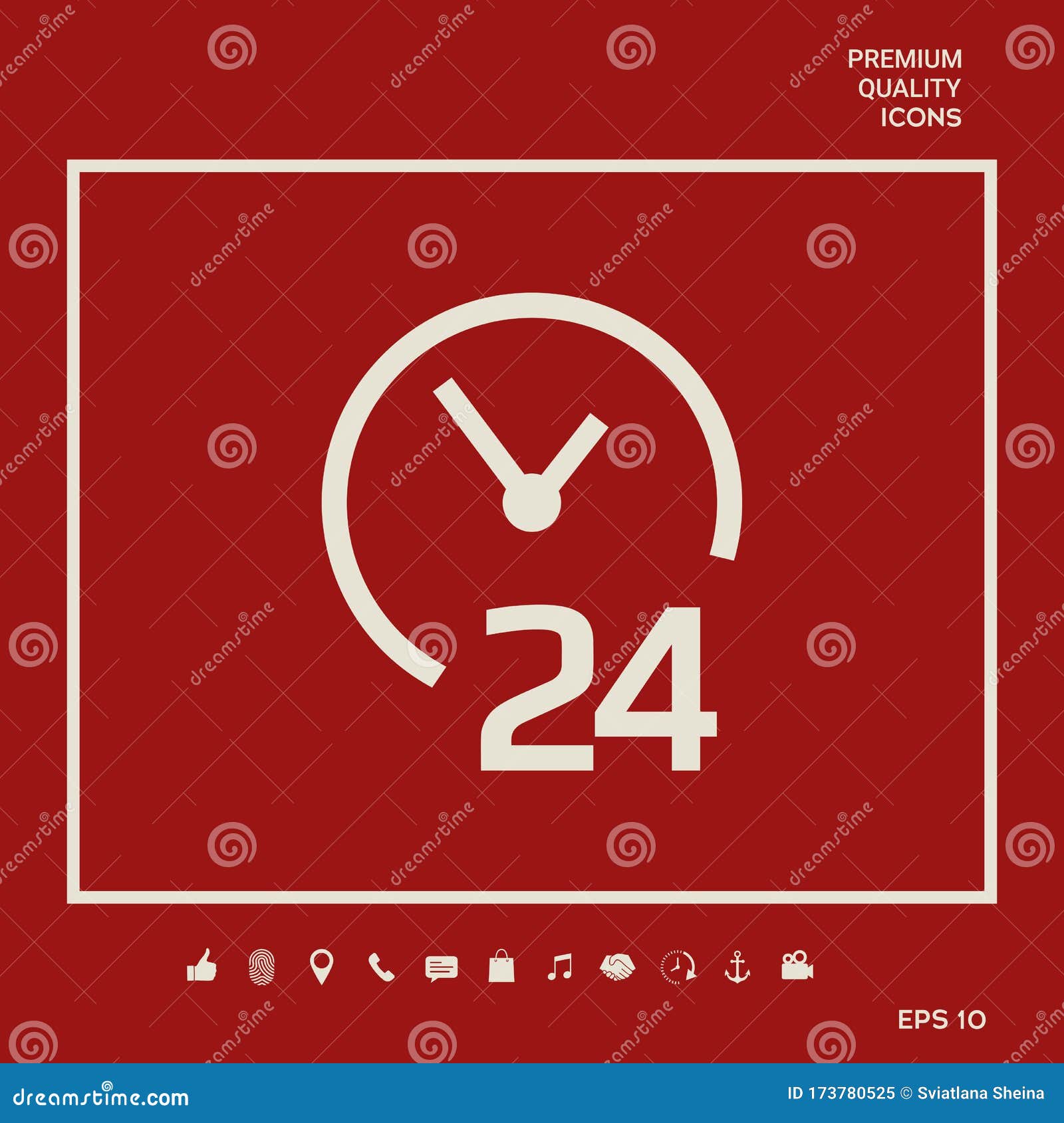 Open Around the Clock Icon. Opening Hours Symbol Icon. Graphic Elements ...