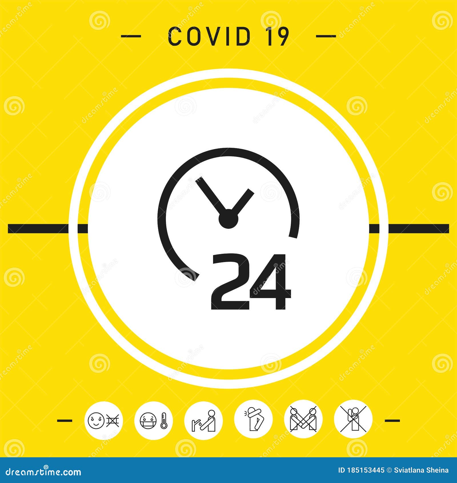 Open Around the Clock Icon. Opening Hours Symbol Icon. Graphic Elements ...