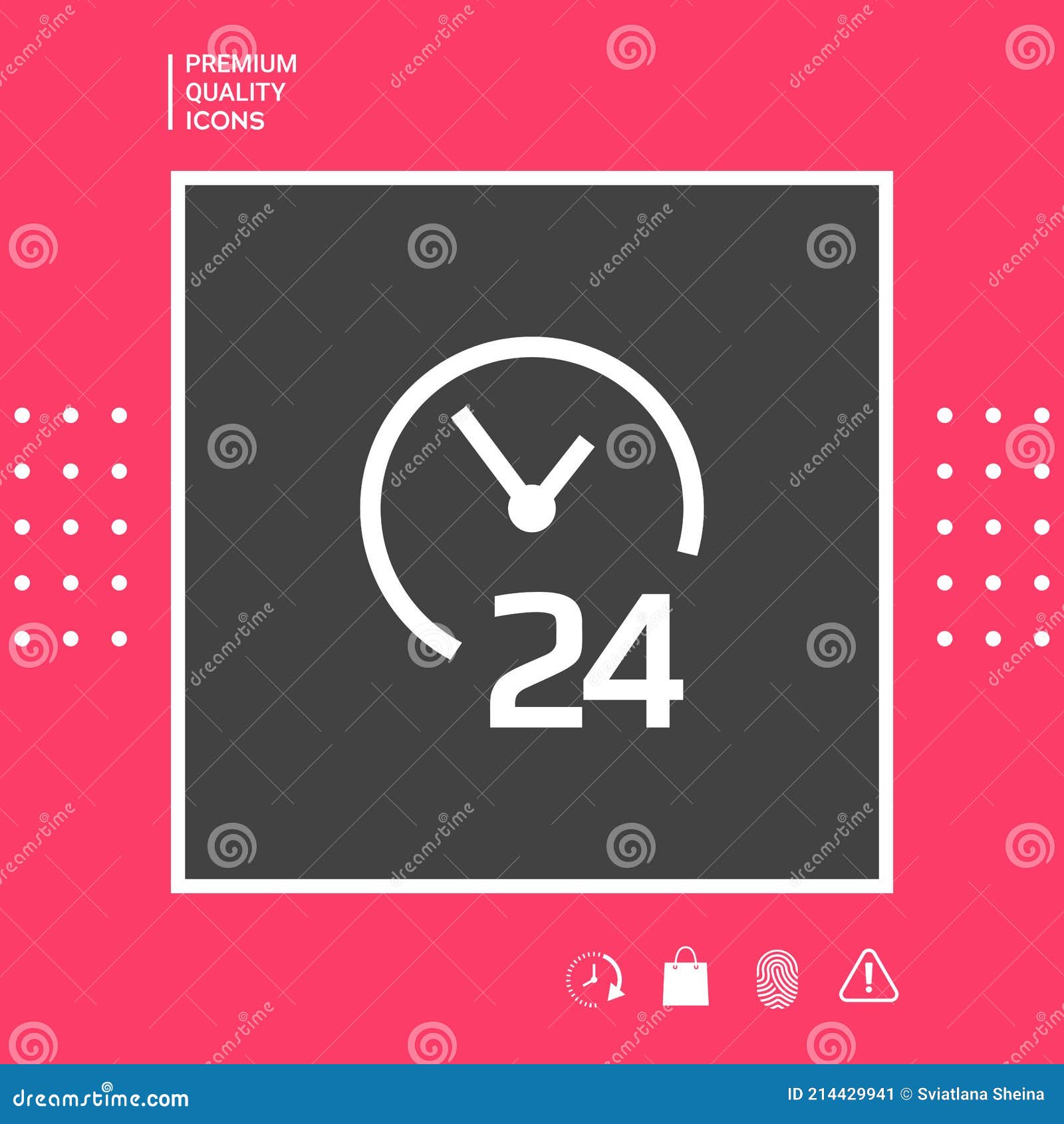 Open Around the Clock Icon. Opening Hours Symbol Icon. Graphic Elements ...