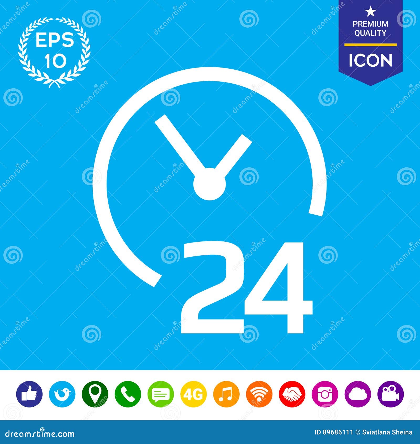 Open Around the Clock Icon. Opening Hours Symbol Icon Stock ...