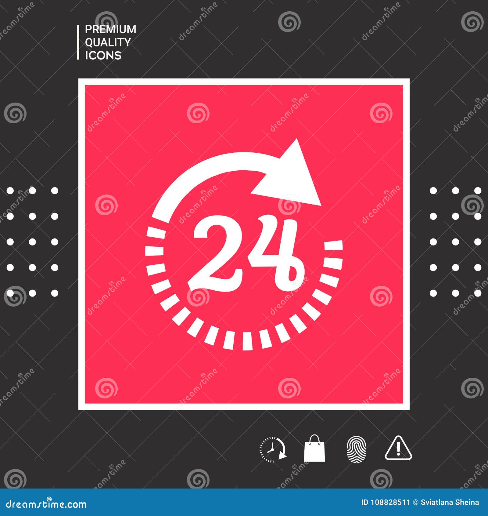 Open Around the Clock Symbol Icon. Opening Hours Icon Stock Vector ...