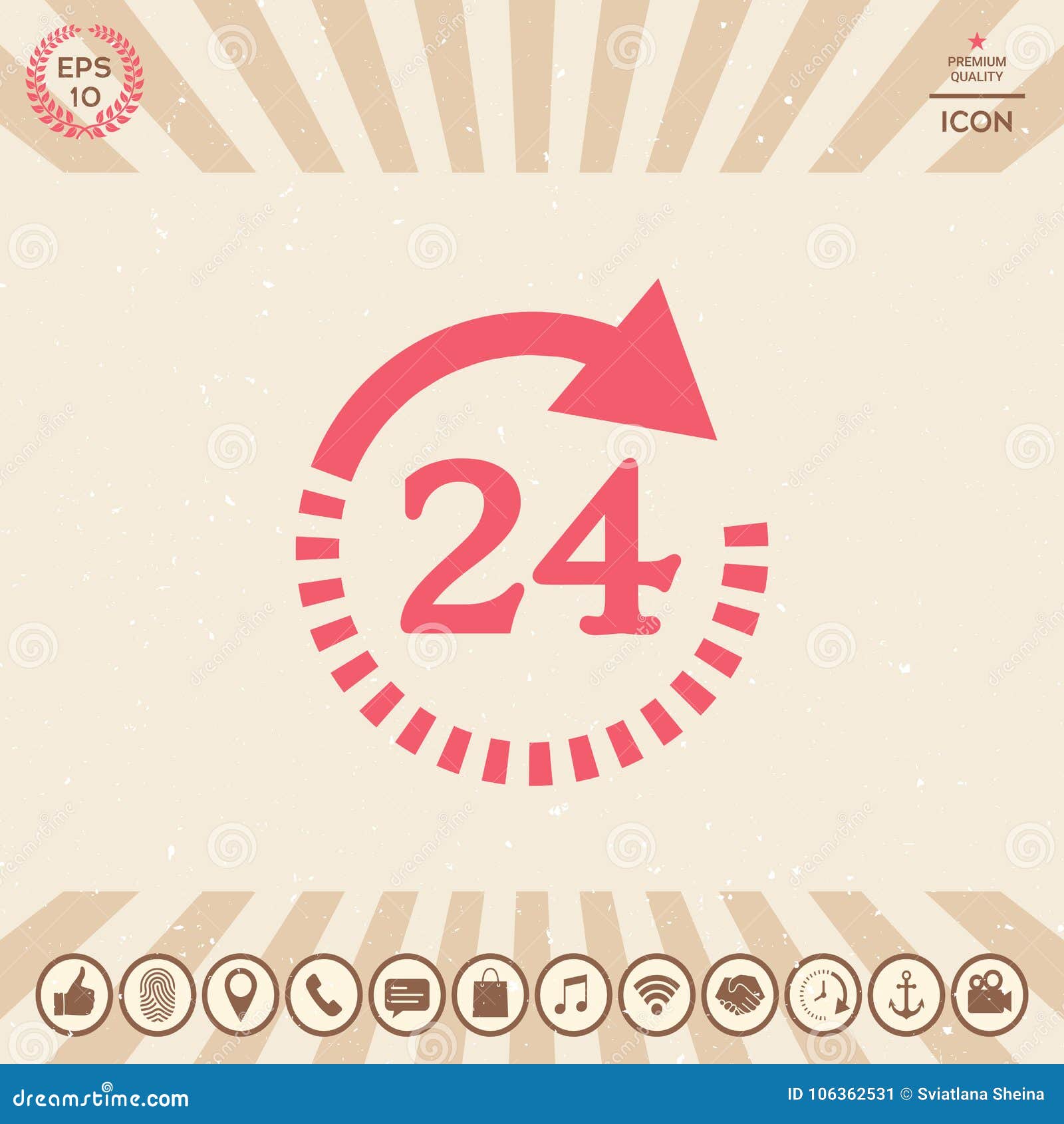 Open Around the Clock Symbol Icon. Opening Hours Symbol Icon Stock ...