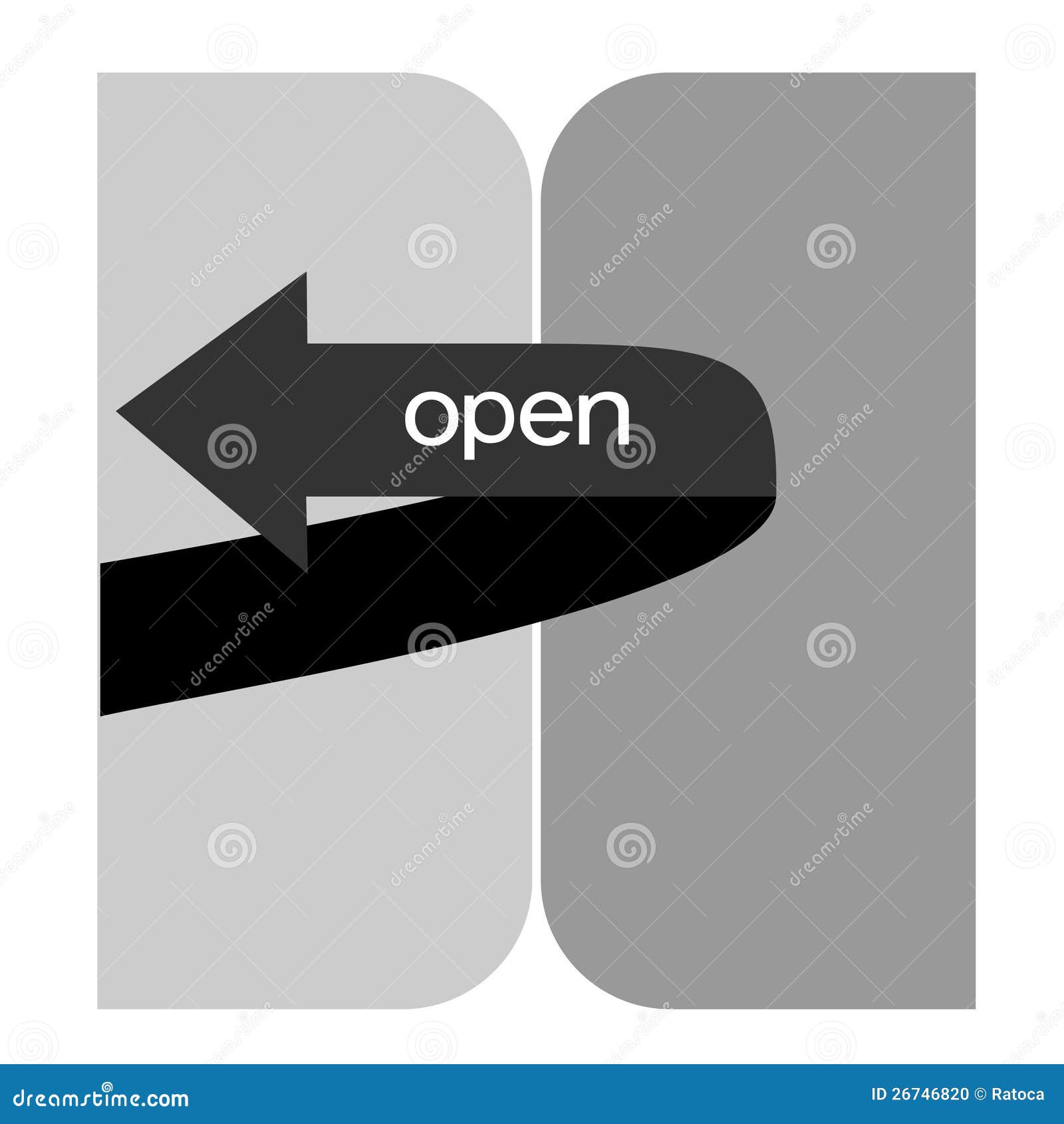 Open arrow stick stock vector. Illustration of receiving - 26746820
