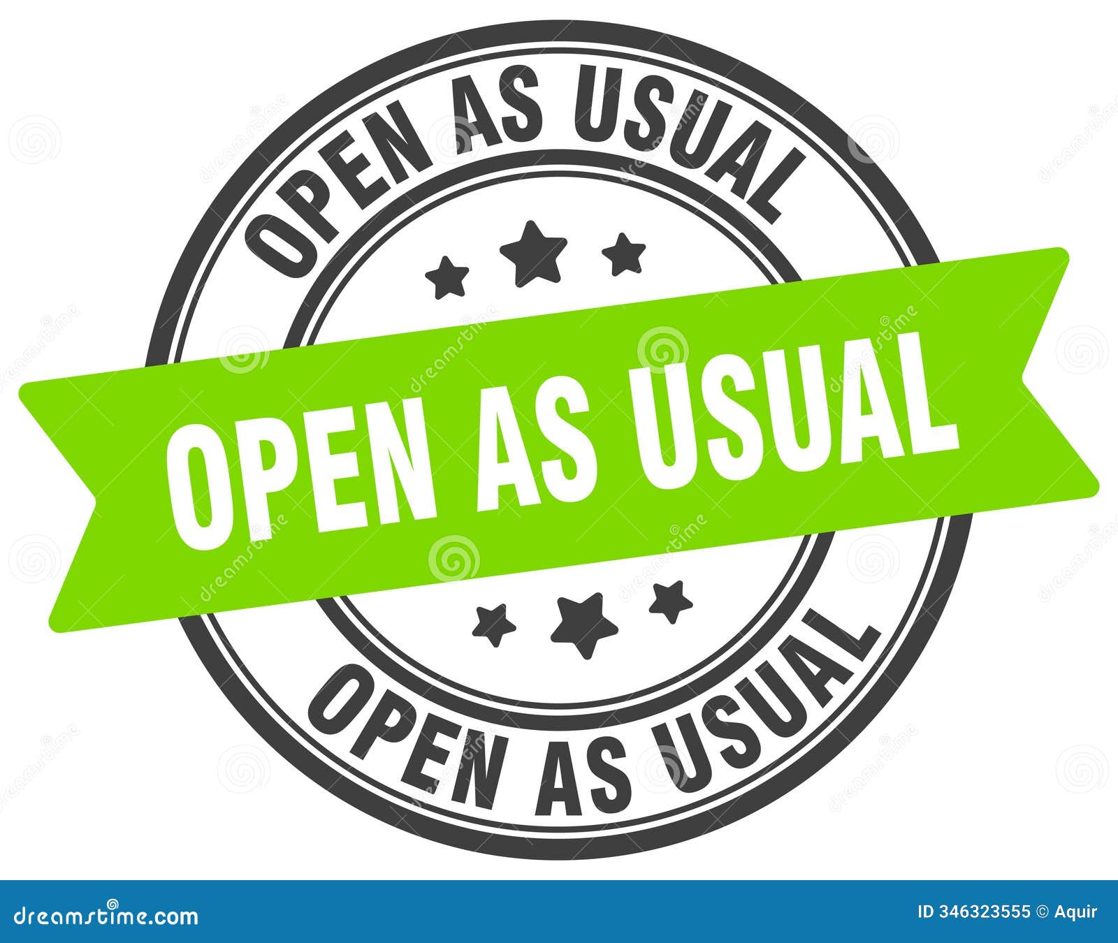 Open As Usual Stamp. Open As Usual Label on Transparent Background ...