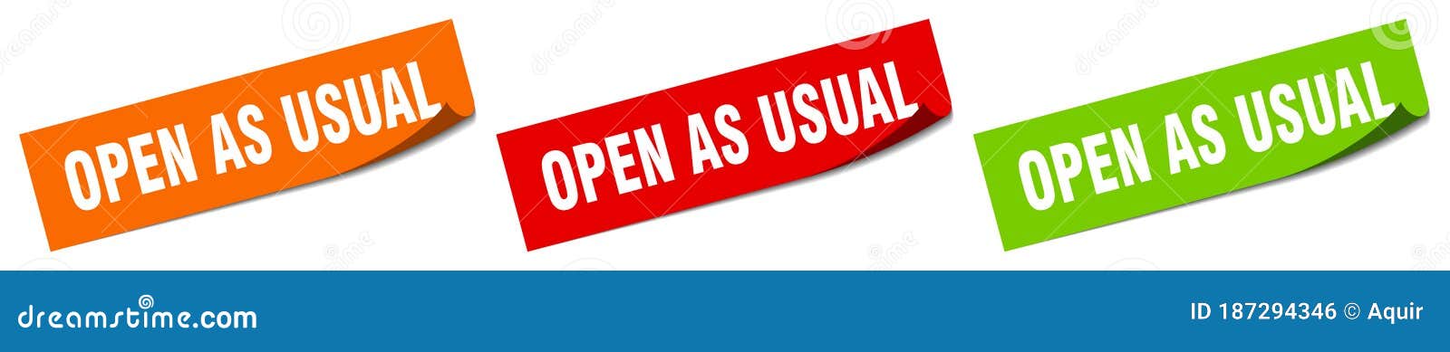 Open As Usual Sticker. Open As Usual Square Isolated Sign Stock Vector ...