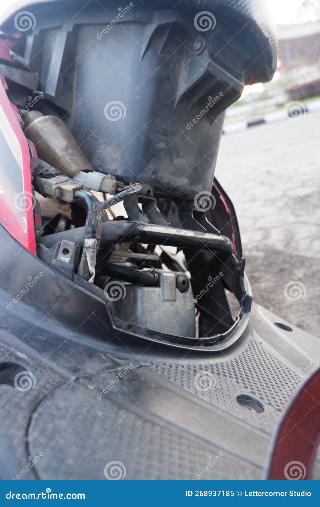 Open Automatic Motorbike Front Engine Stock Image - Image of open ...