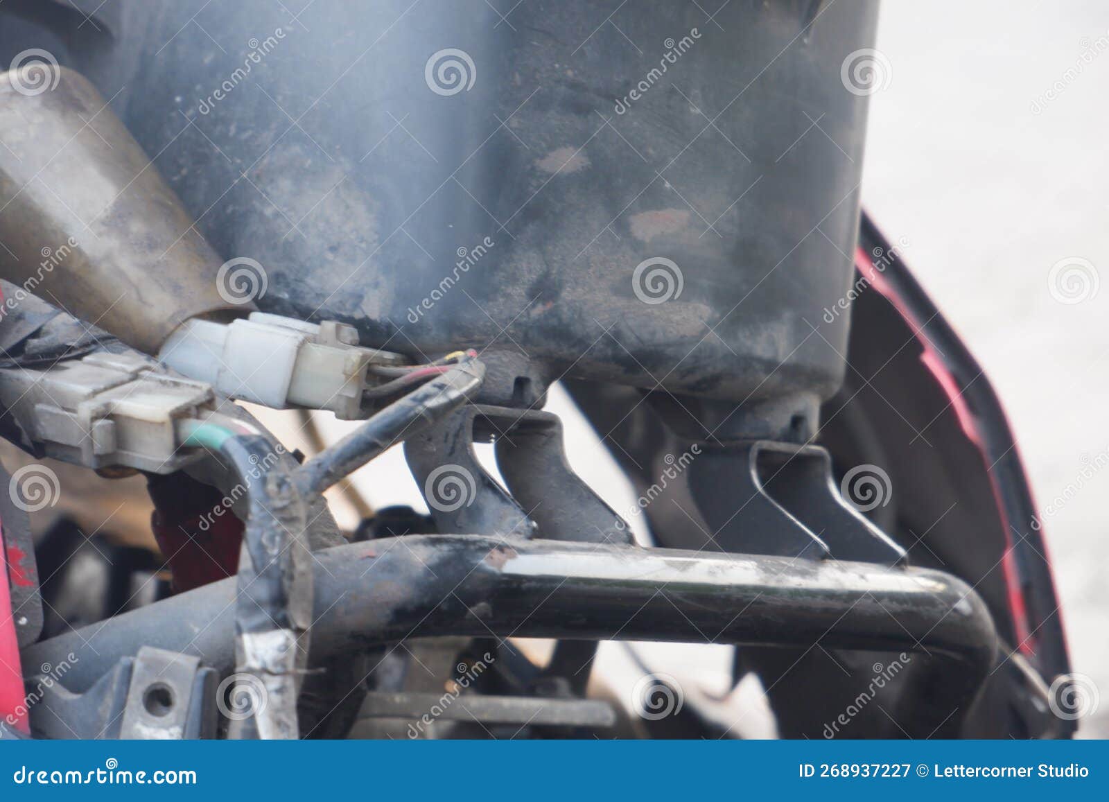 An Open Automatic Scooter Engine Stock Image - Image of wheel, machine ...