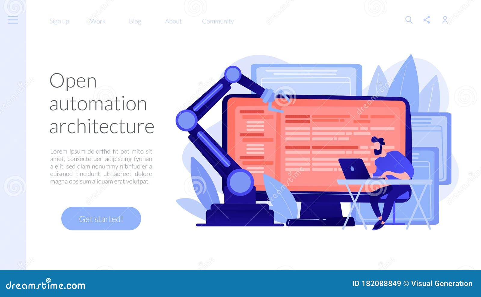Open Automation Architecture Concept Landing Page Stock Vector Illustration Of Backend