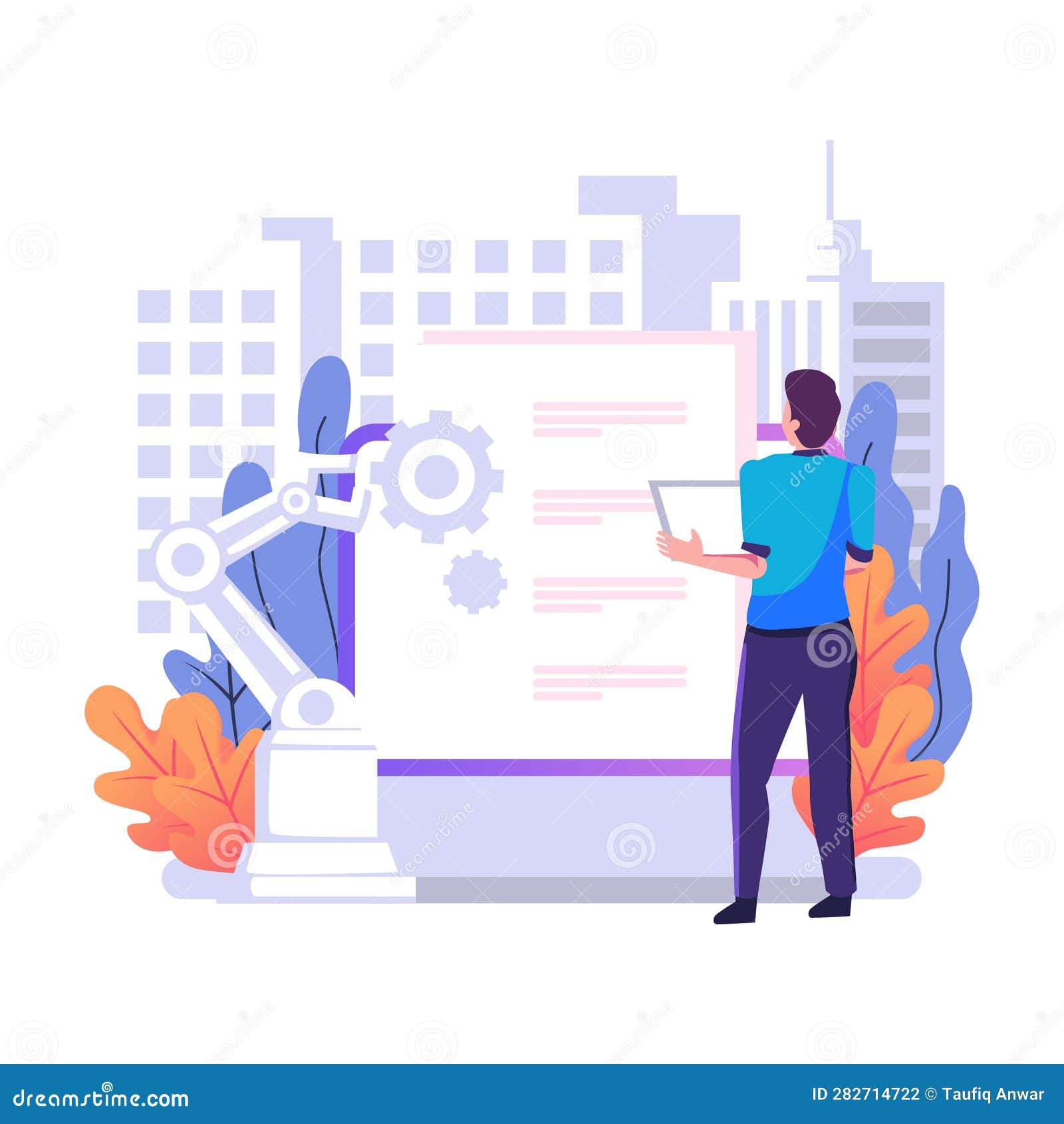 Open Automation Architecture Flat Style Illustration Design Stock ...