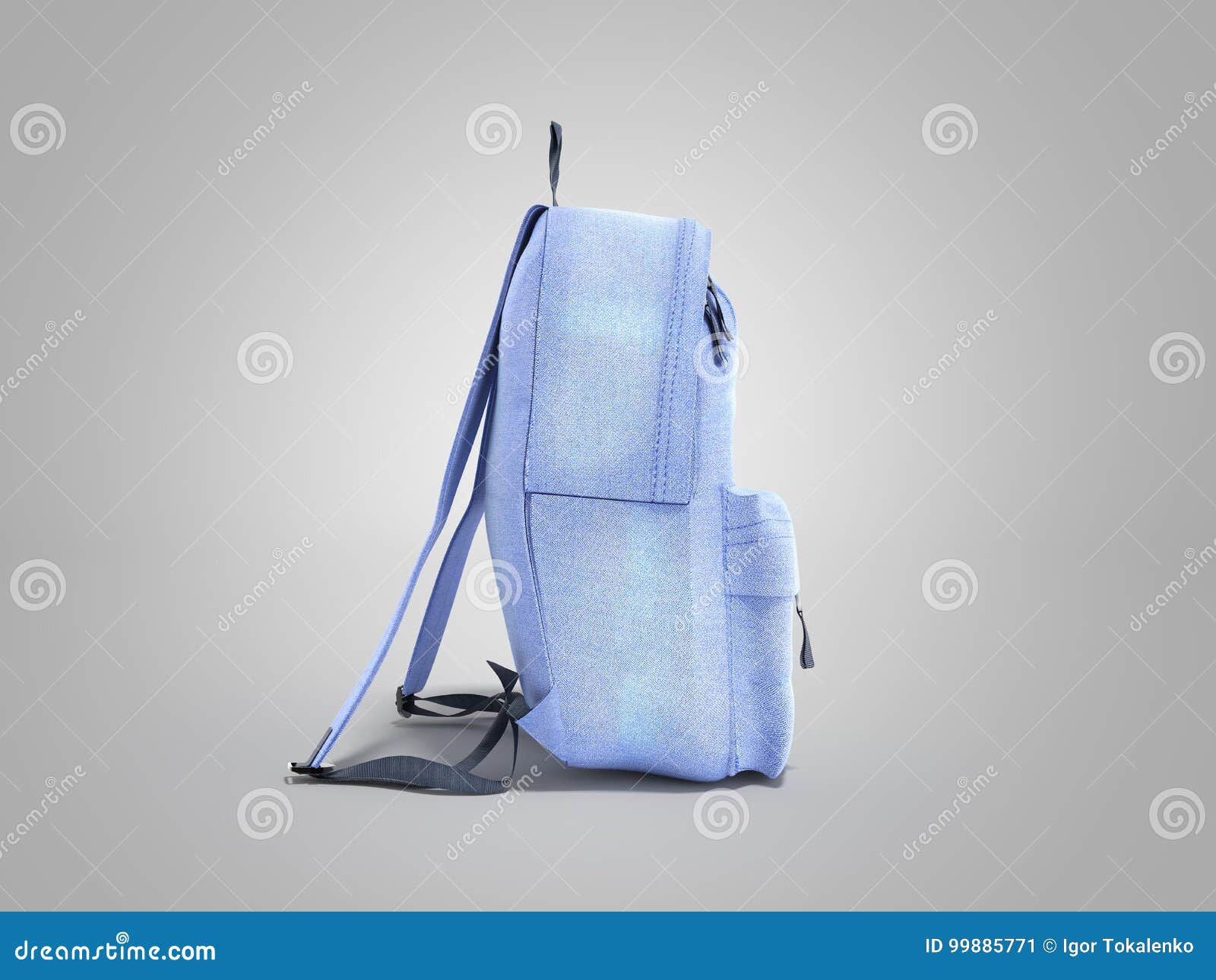 Open Backpack Bag School 3d Render on Grey Stock Illustration ...