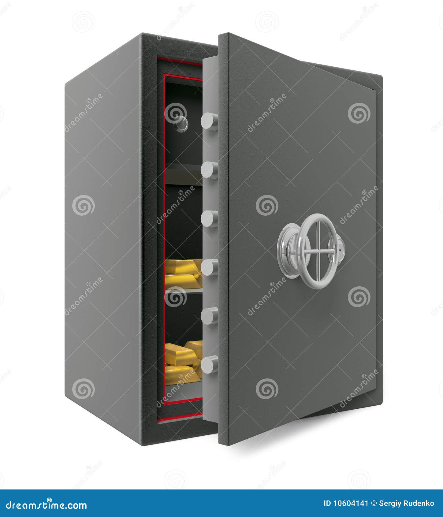 Open bank safe with gold stock illustration. Illustration of lock ...