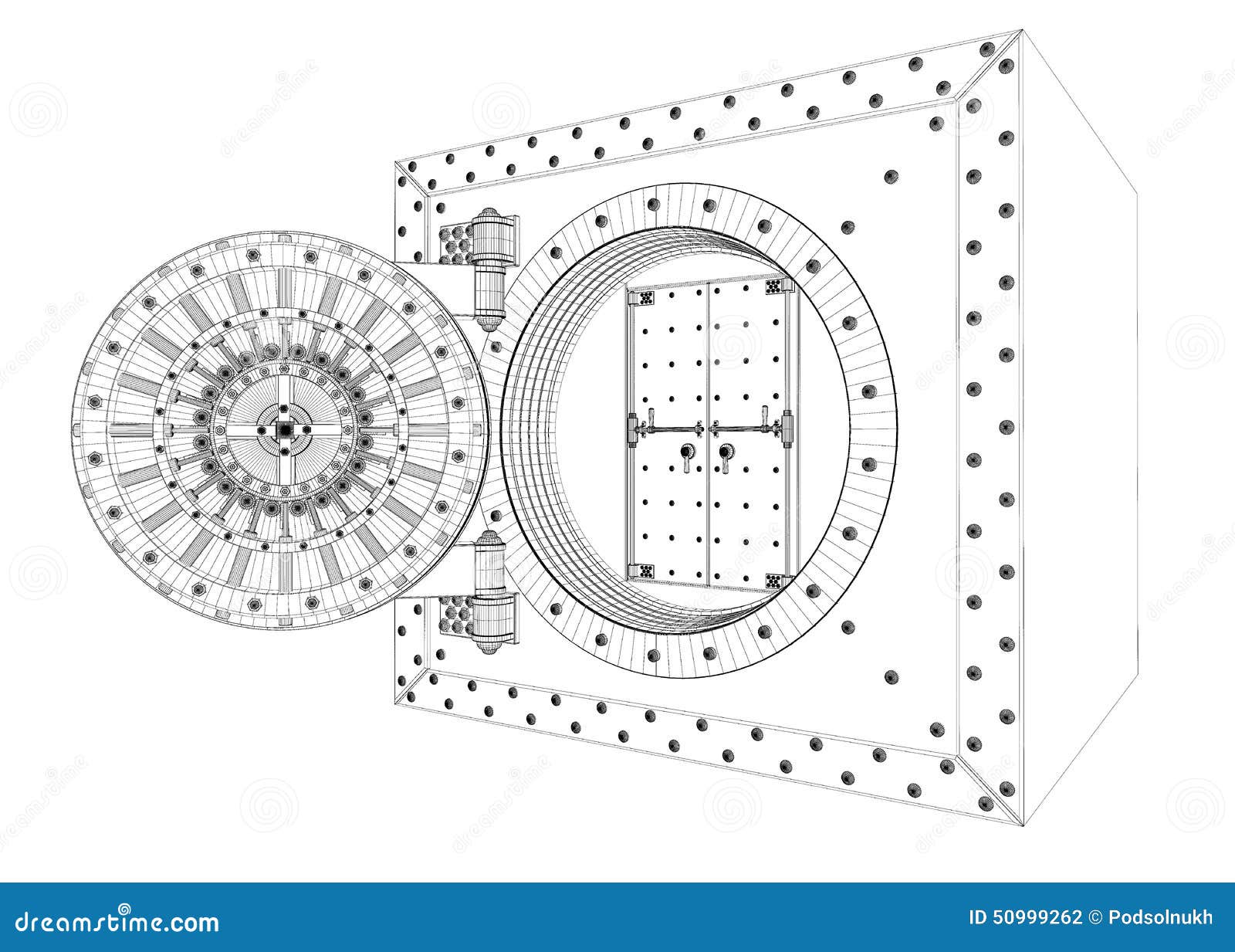 Open bank vault stock illustration. Illustration of steel - 50999262