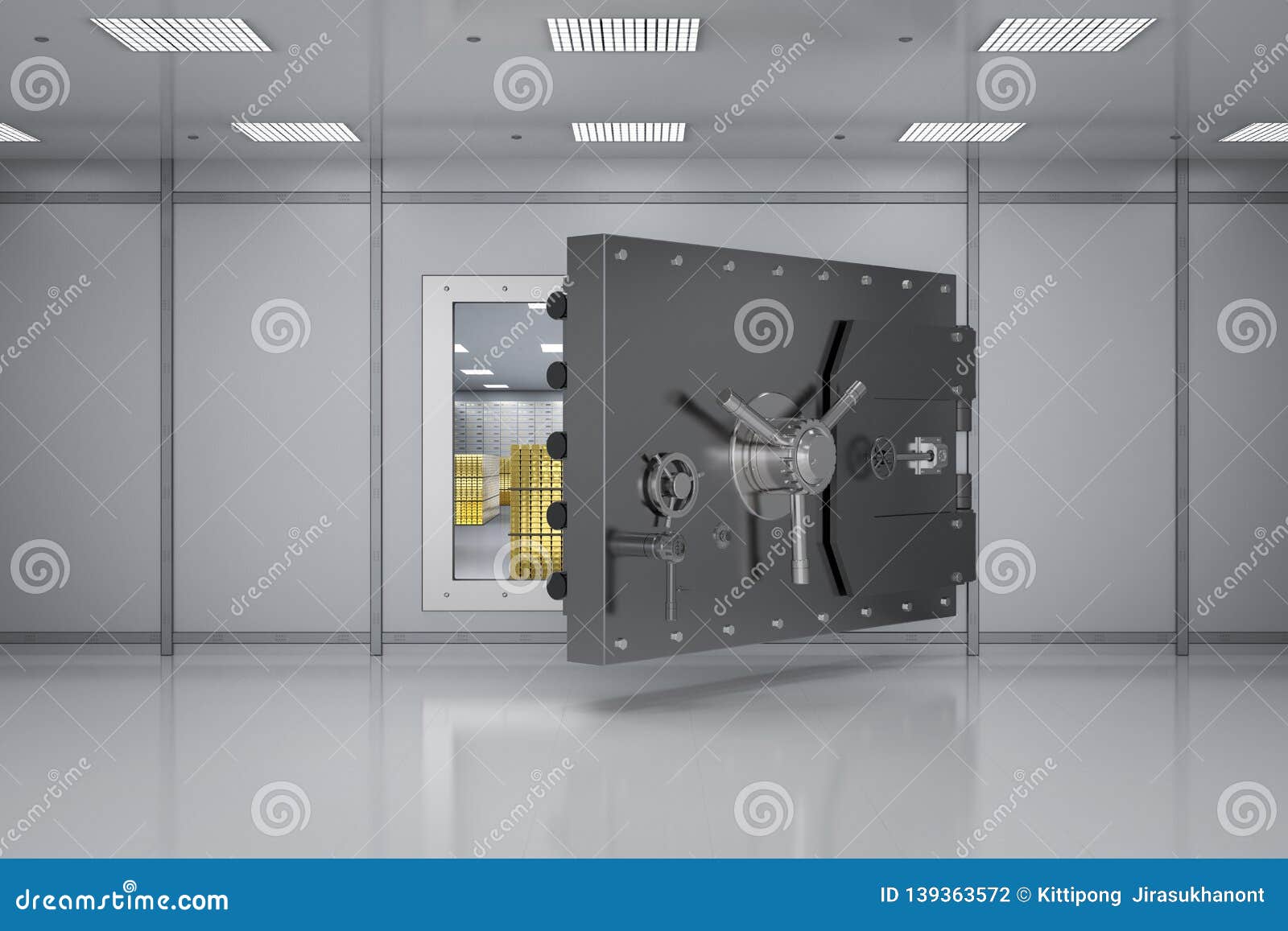 Open bank vault stock illustration. Illustration of room - 139363572