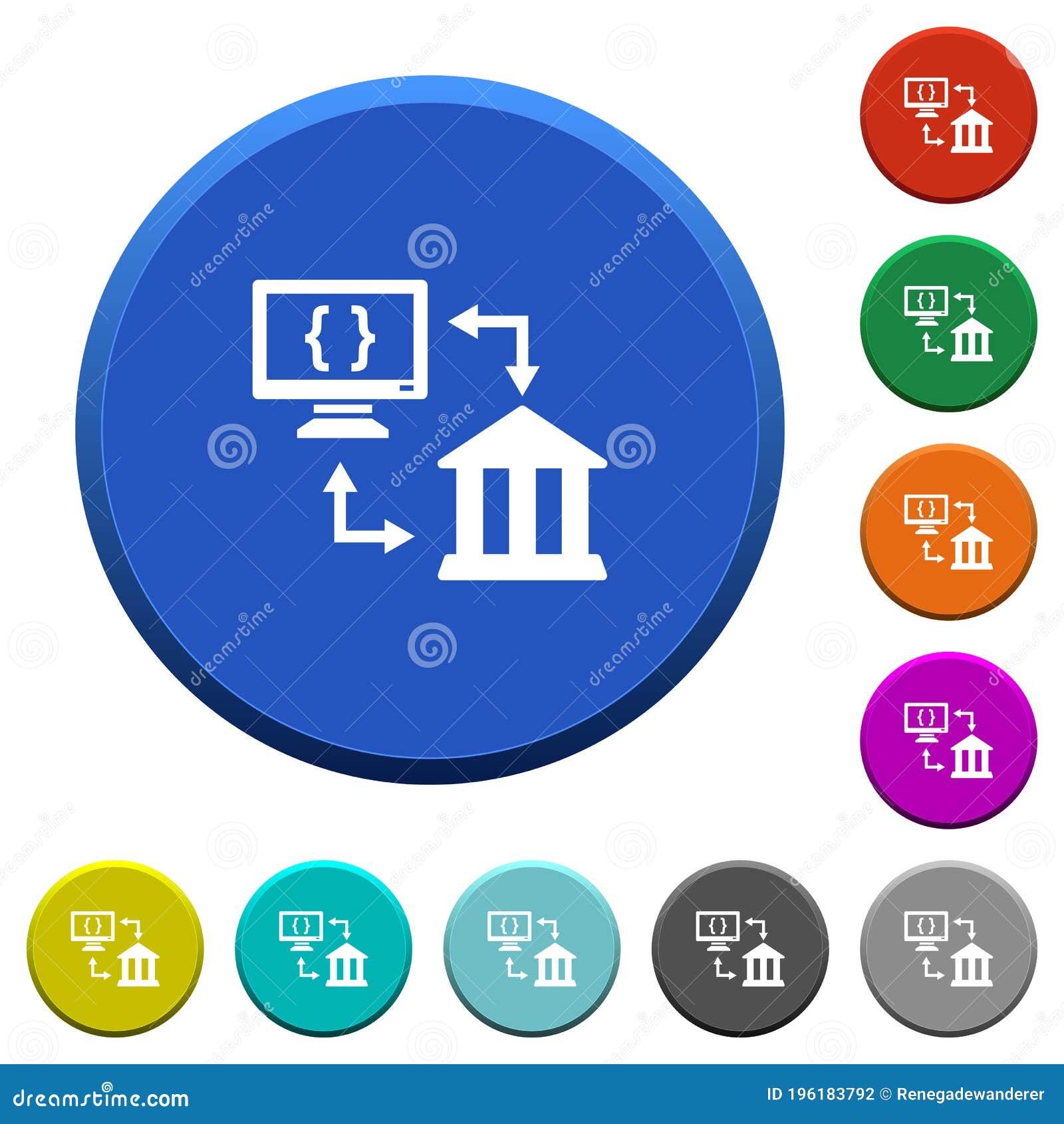 Open Banking API Beveled Buttons Stock Vector - Illustration of design ...