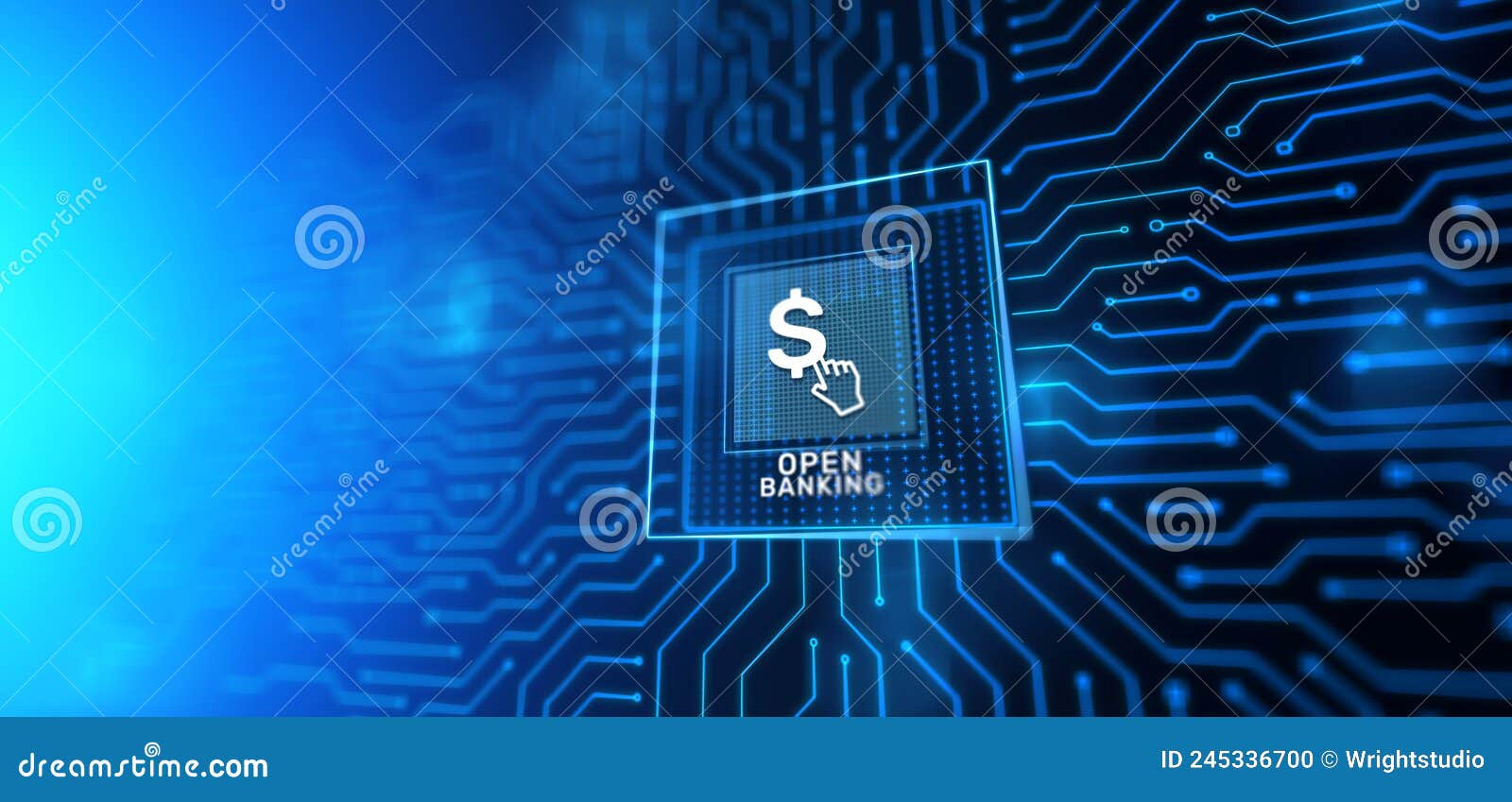 Open Banking Financial Technology Fintech Concept on Virtual Screen ...