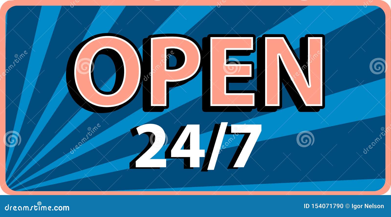 Open 24 Banner in Old Retro Style . Vector Typography Design Stock ...