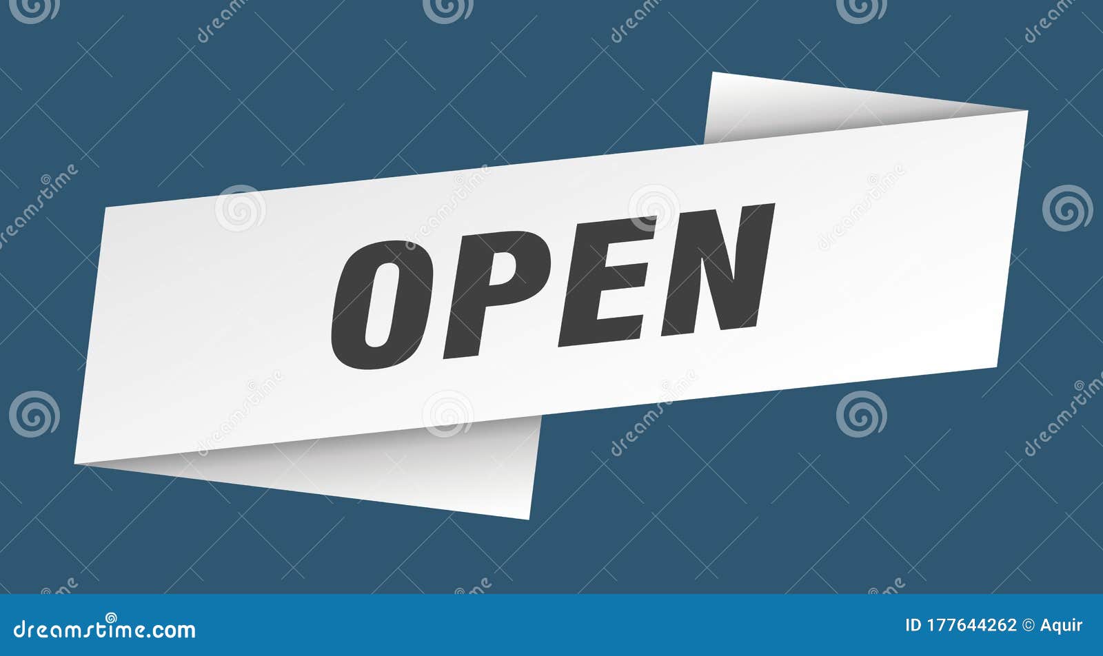 Open Banner Template. Open Ribbon Label Stock Vector - Illustration of ...