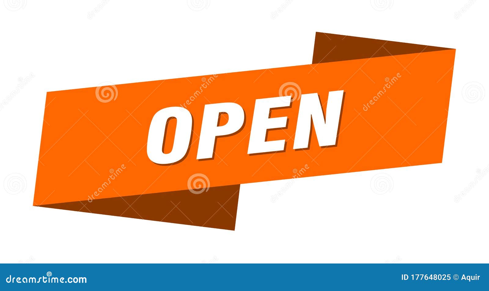 Open Banner Template. Open Ribbon Label Stock Vector - Illustration of ...