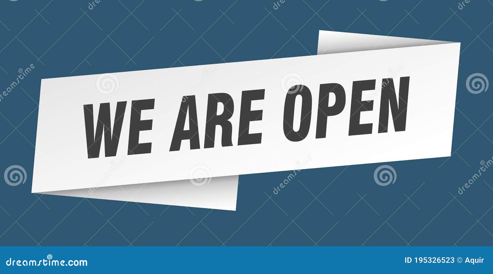 We are Open Banner Template. Ribbon Label Sign. Sticker Stock Vector ...