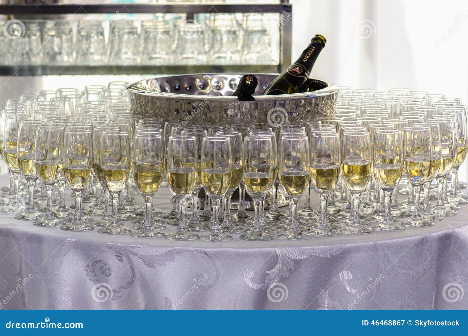Open bar with glasses stock image. Image of crystal, champagne - 46468867