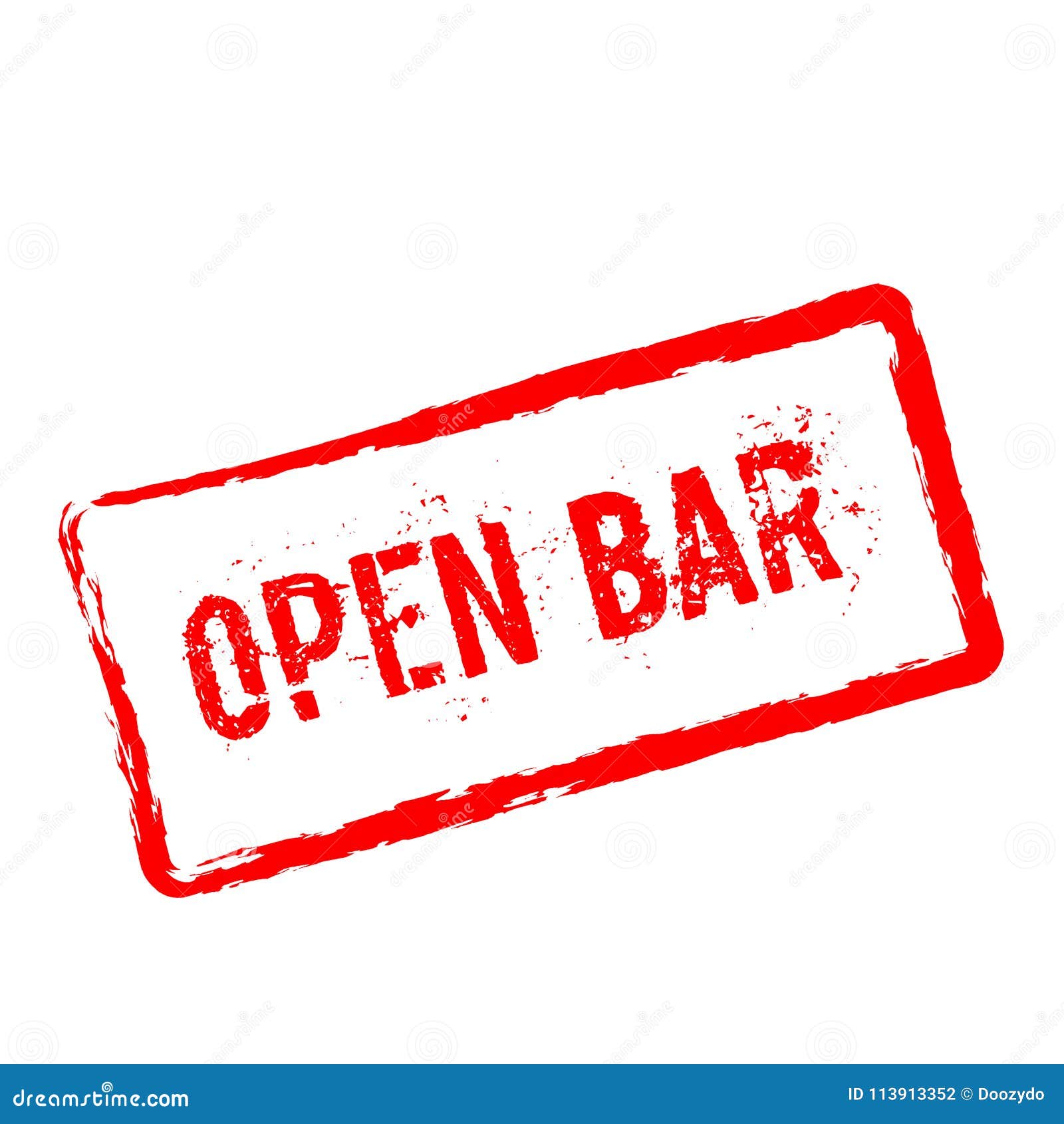 Open Bar Red Rubber Stamp Isolated on White. Stock Vector ...