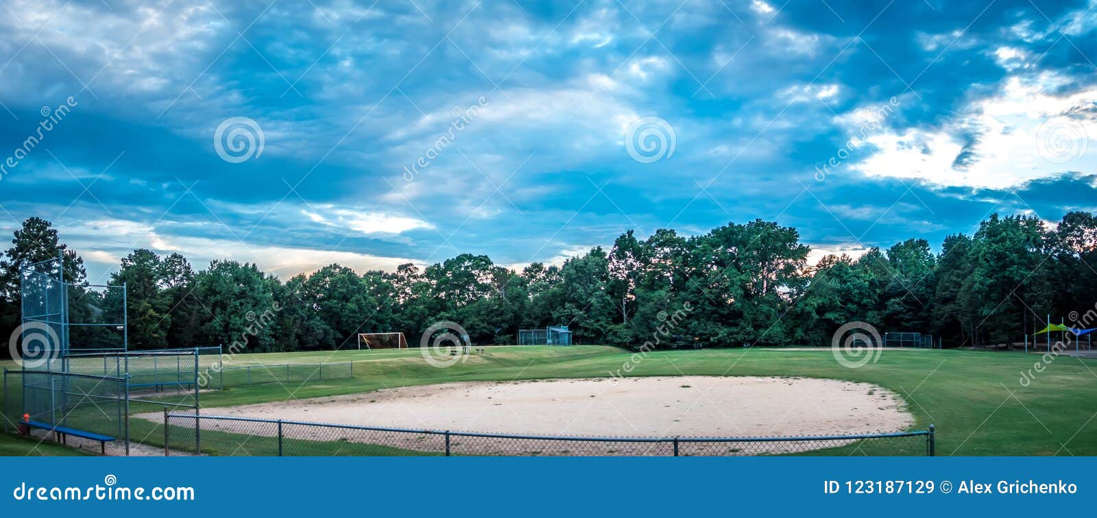 Open Baseball Ield in the Country Stock Image - Image of angle ...