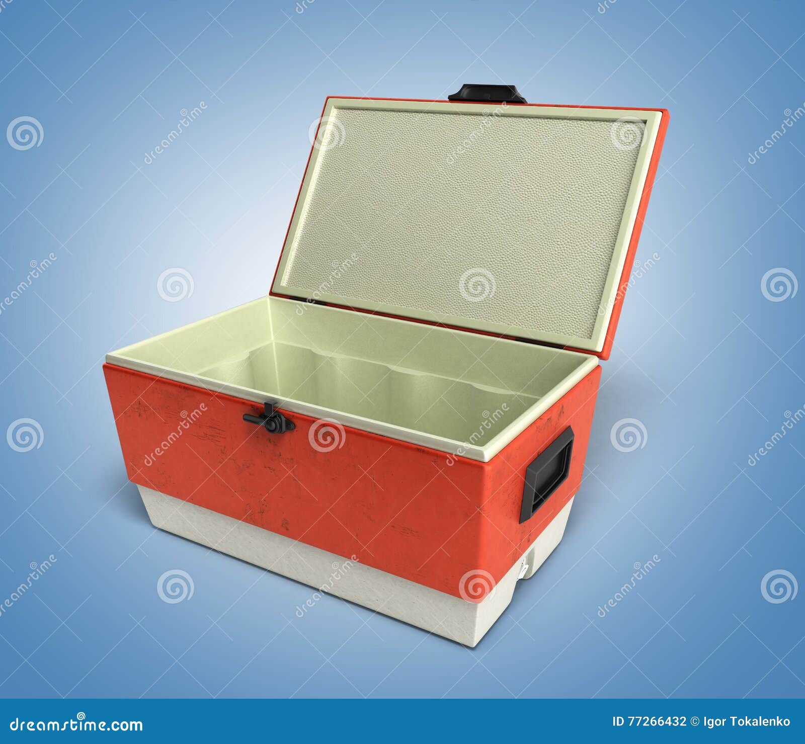 Open Beach Refrigerator Cooler Red 3d Render on a Gradient Background ...