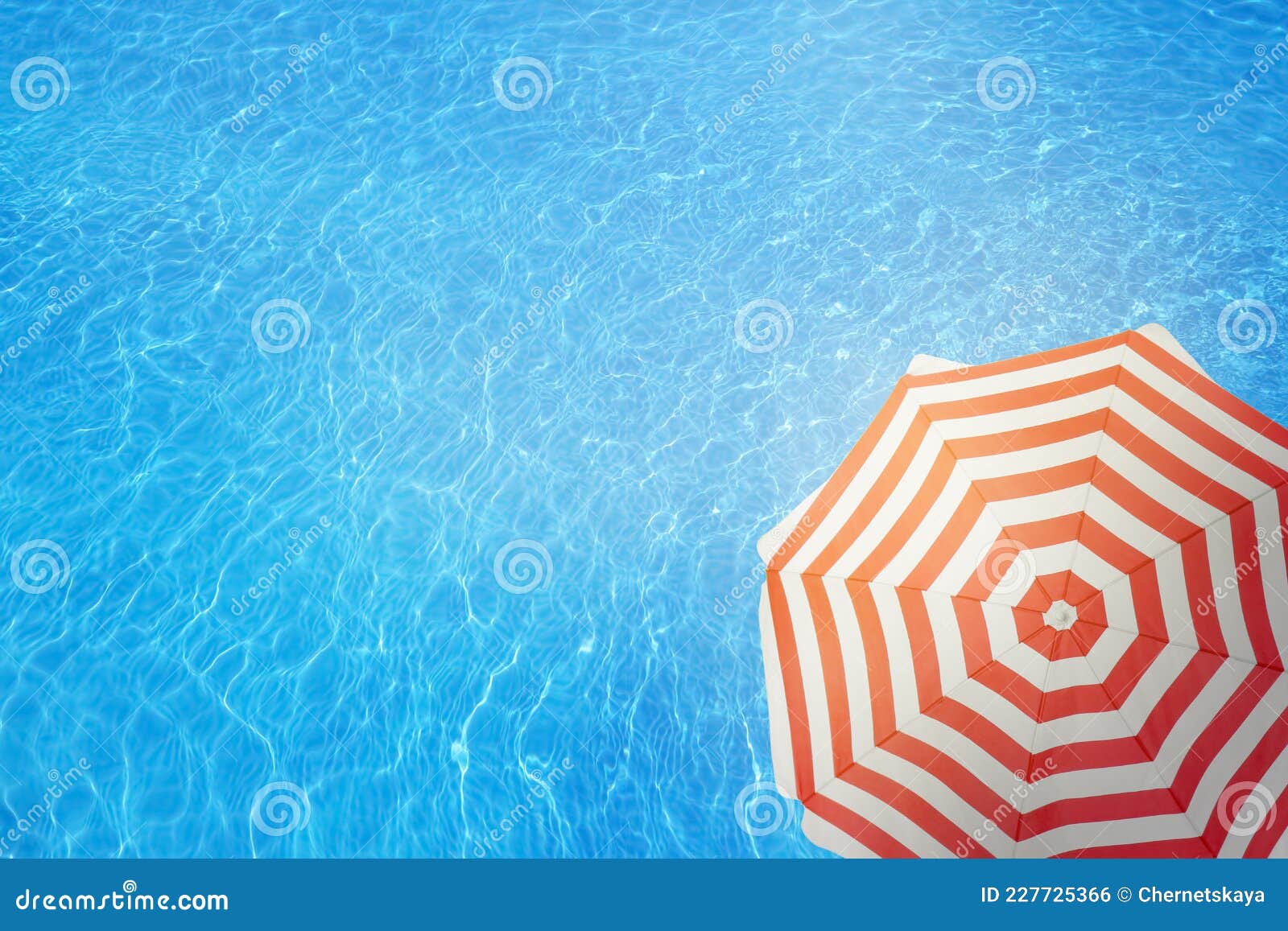 Open Beach Umbrella and Swimming Pool. Summer Vacation Stock Photo ...