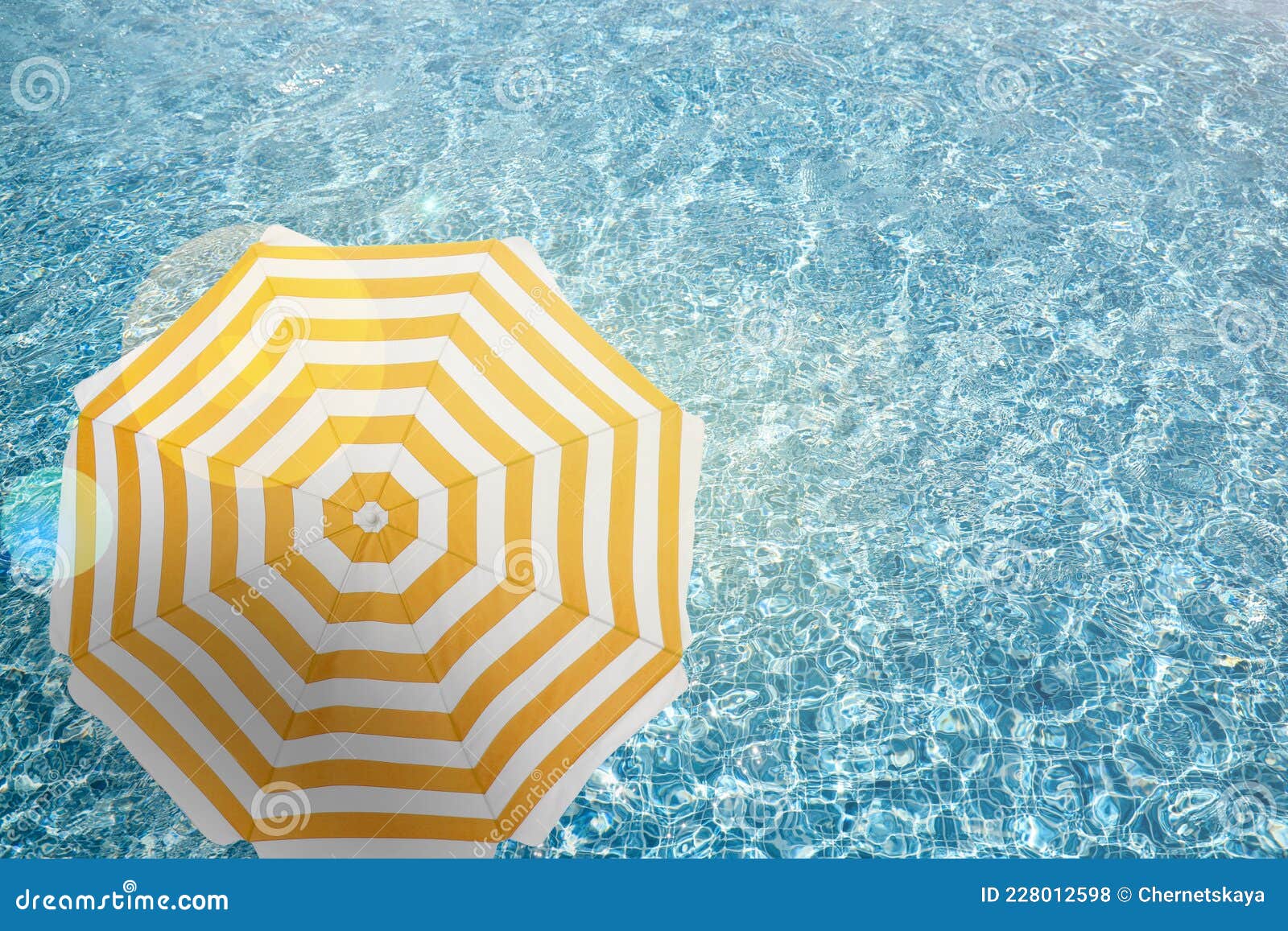 Open Beach Umbrella and Swimming Pool. Summer Vacation Stock Photo ...