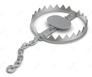 Open bear trap on white stock illustration. Illustration of isolated ...