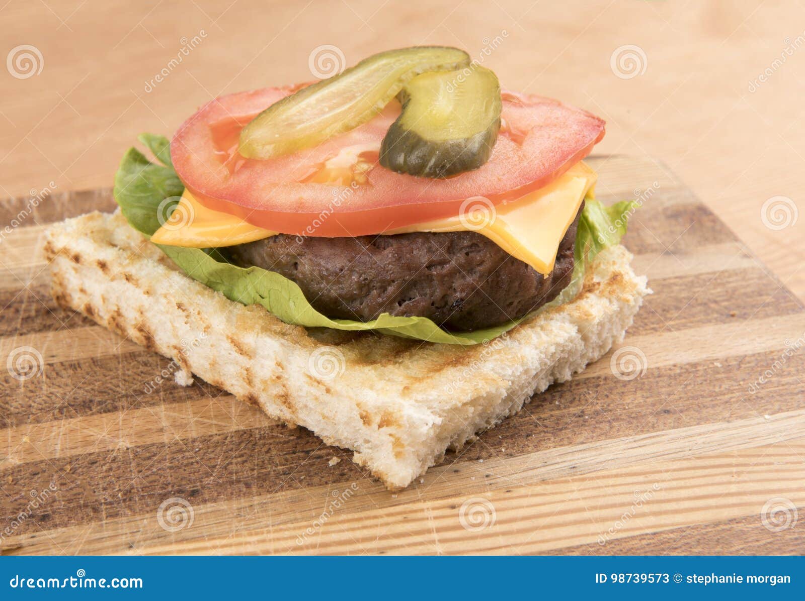 Open Beef Burger with Salad Stock Image - Image of salad, fast: 98739573