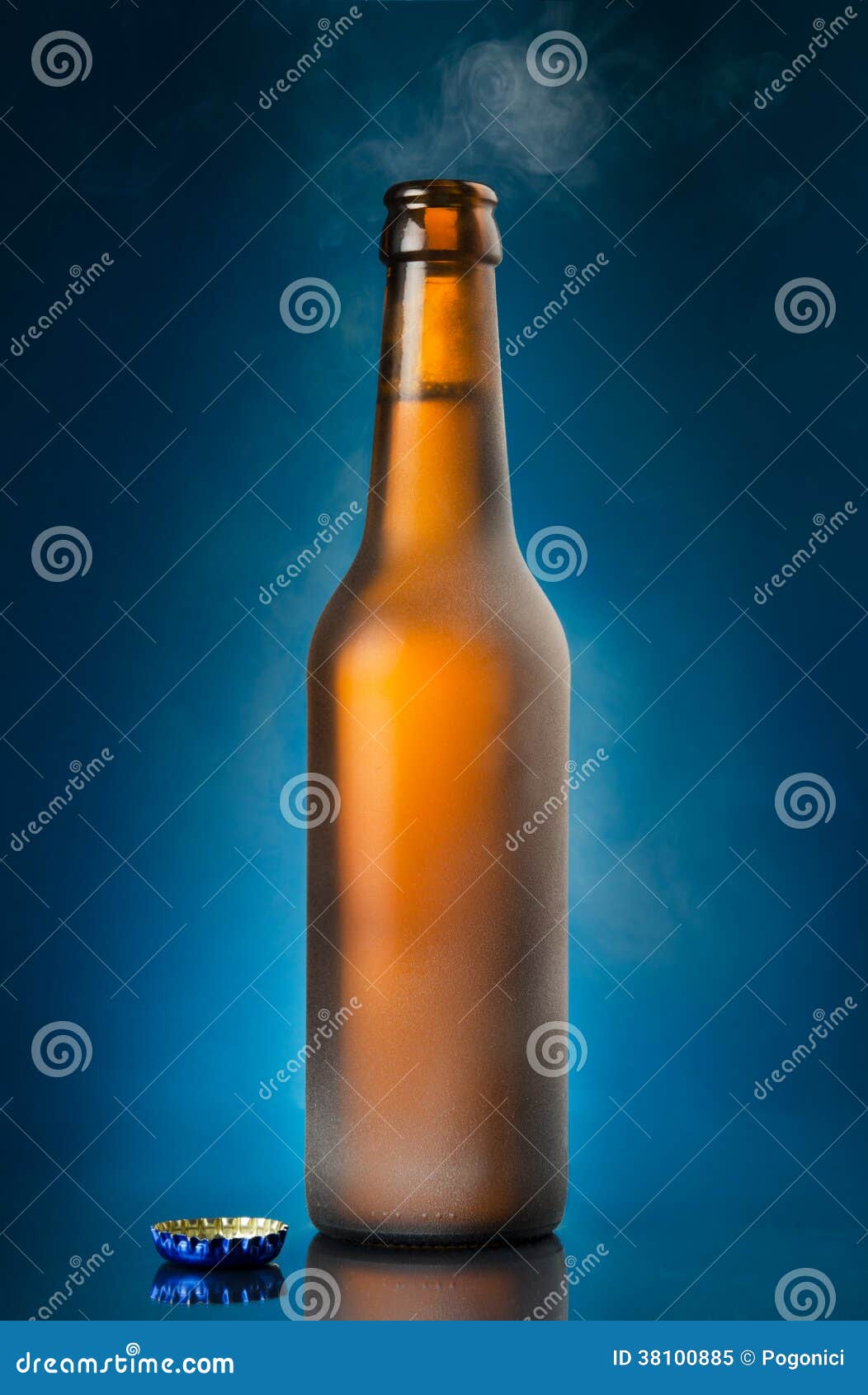Open beer bottle stock image. Image of drink, fridge - 38100885