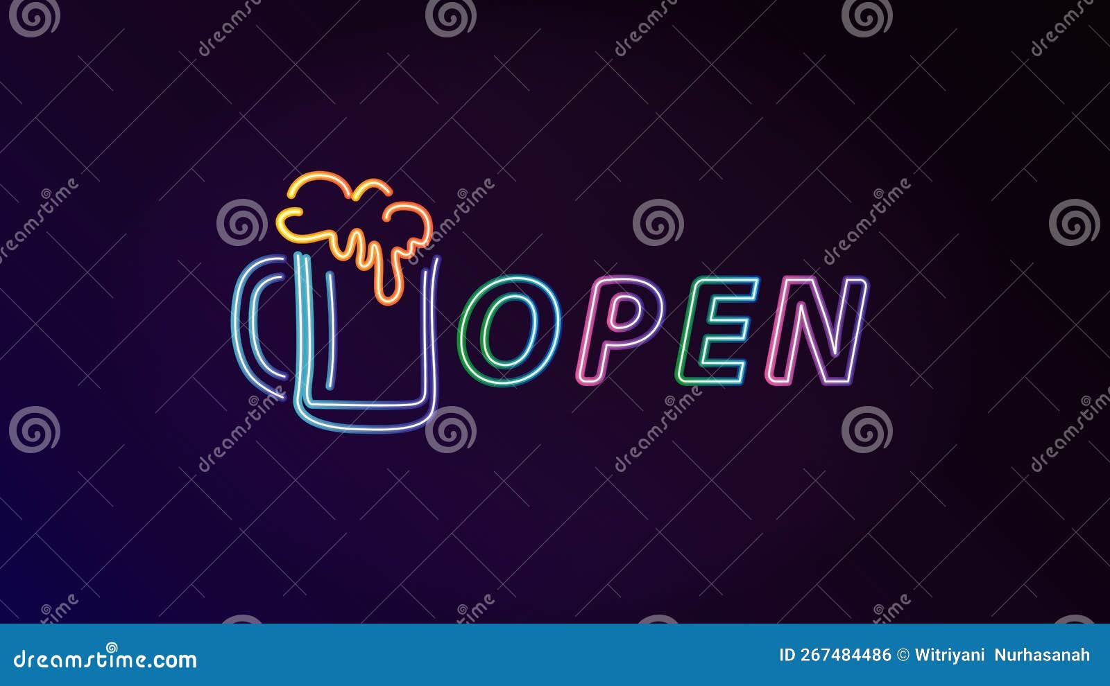 Open Beer Neon Text Vector Design Template. Now Open Neon Logo Stock ...