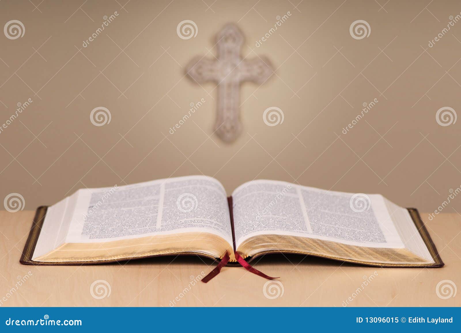 Open Bible With Cross Royalty Free Stock Photo - Image: 13096015
